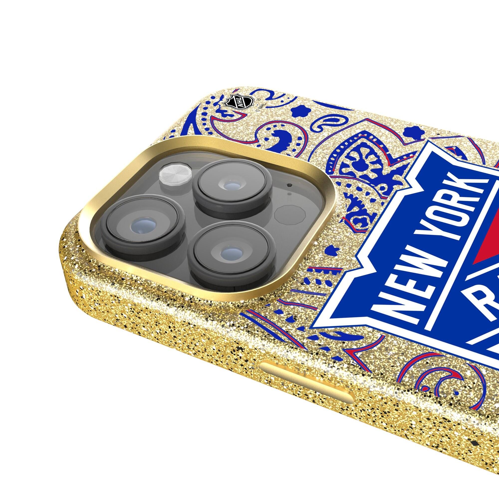 Keyscaper NHL New York Rangers Paisley Bling iPhone Case 14 Gold ...