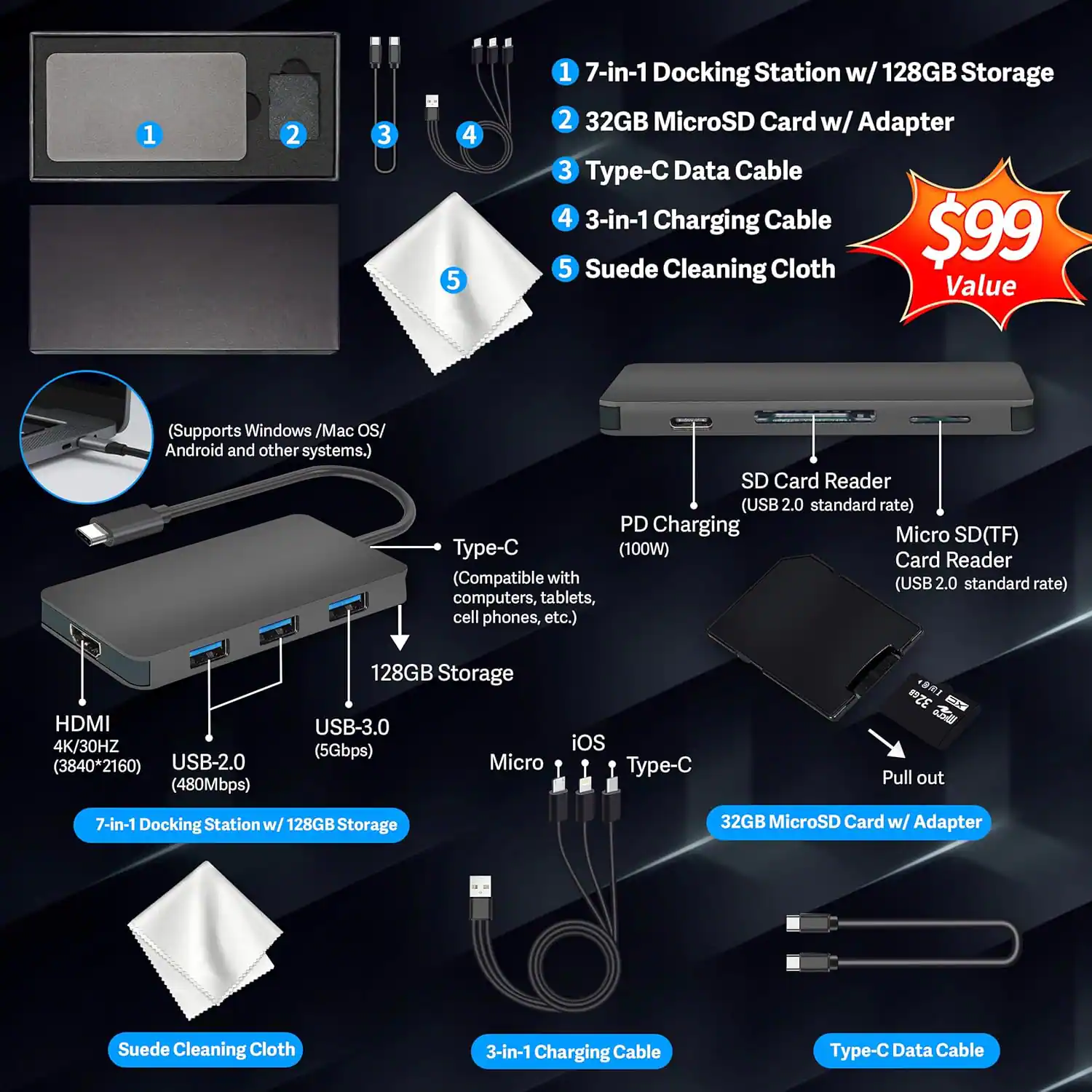 Lenovo Yoga 7i 2 in 1 16" 2K Touchscreen Laptop, Intel Ultra 7 155U,16GB LPDDR5X,1TB SSD+128GB ...