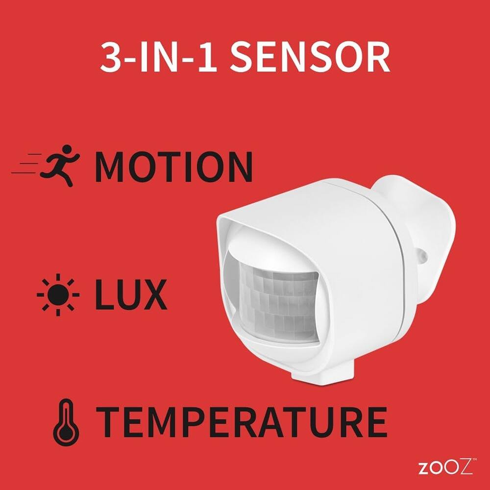 Schertz Zooz ZSE70 Outdoor/Indoor Motion Sensor, Z Wave Long Range ...