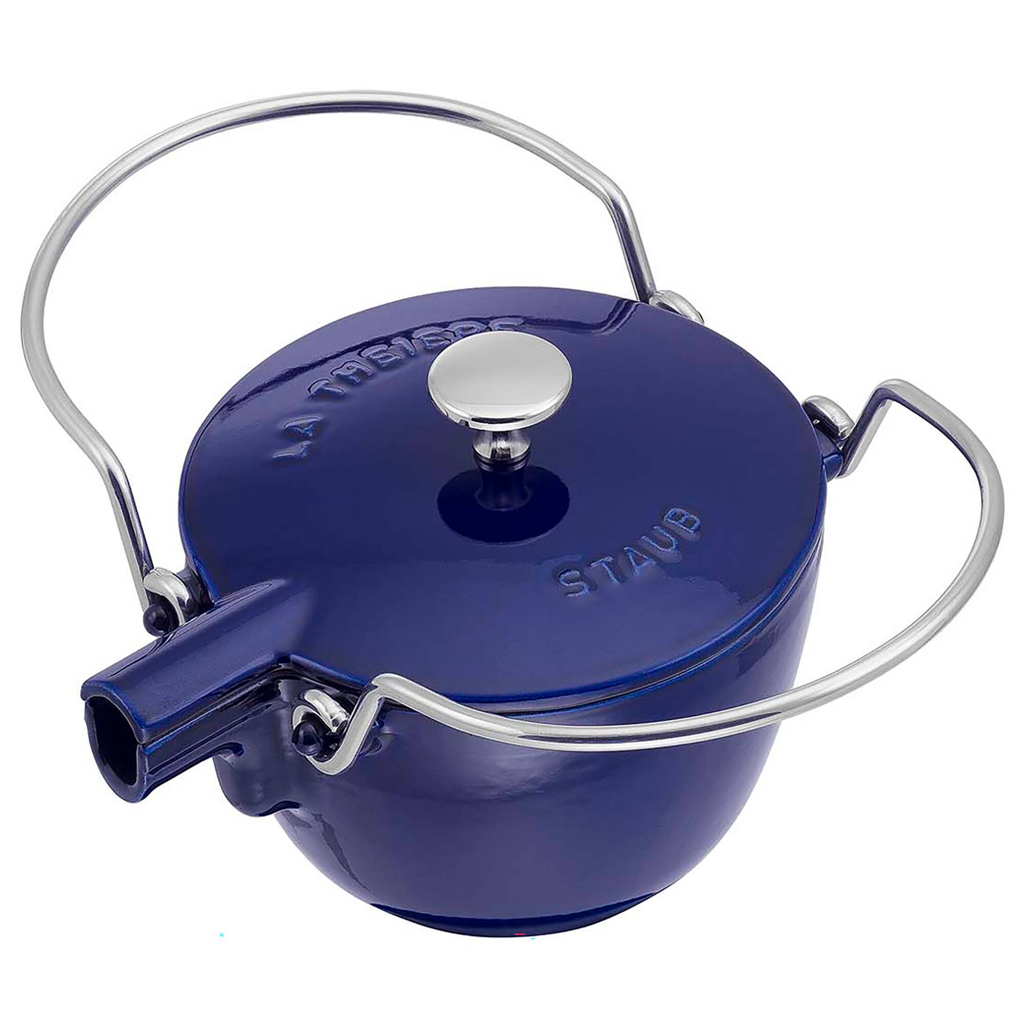 Staub Cast Iron 1 qt Round Tea Kettle Dark Blue 1650091 - Best Buy