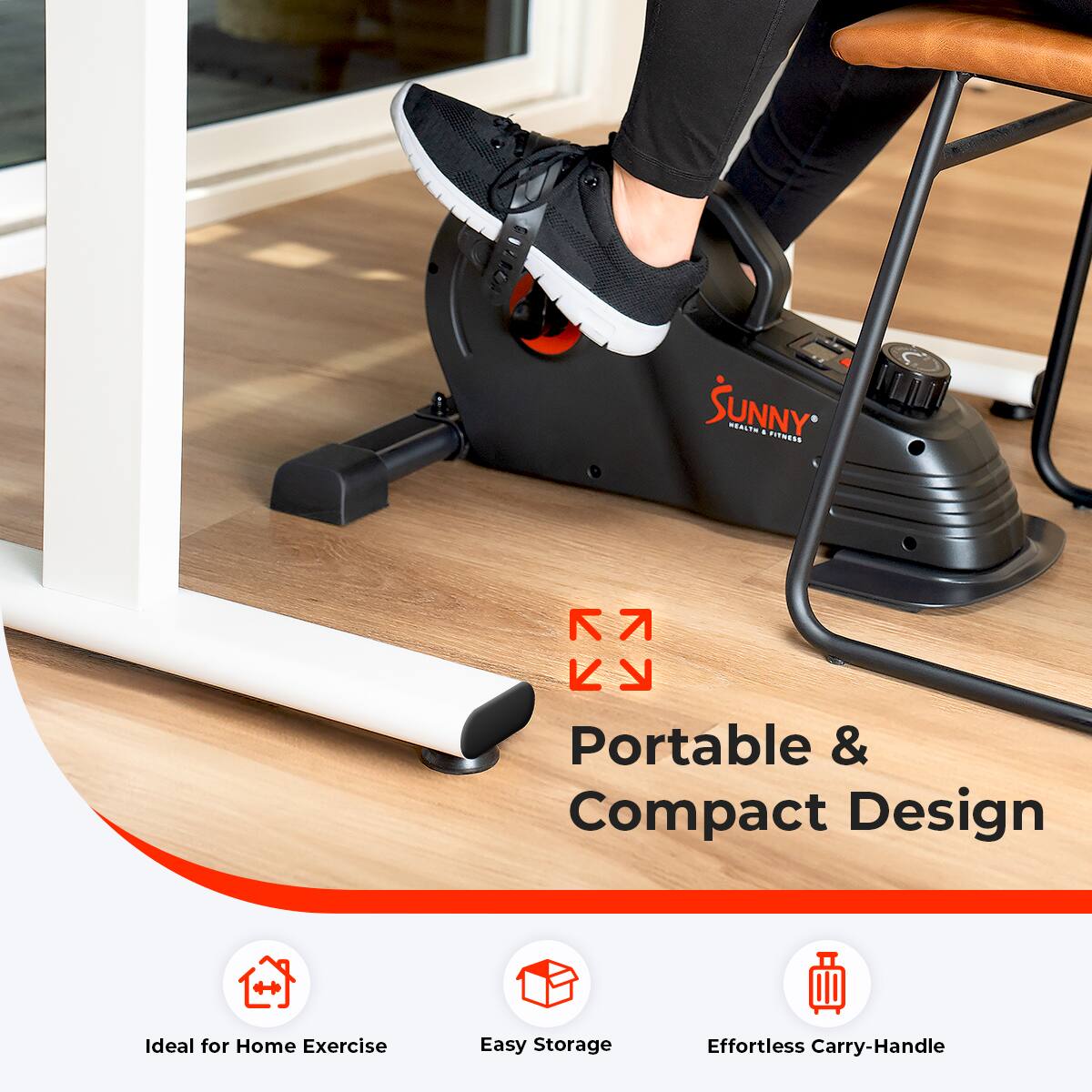 Sunny Health & Fitness Smart Low profile Magnetic Mini Exercise Bike Dark Gray SF-B0891SMART ...