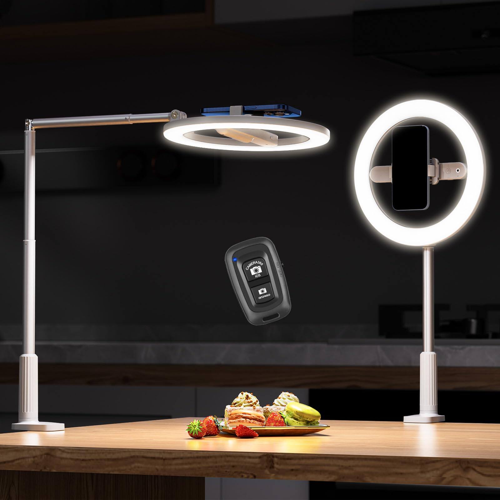 VEGA AUTOMOTIVE Ring Light With Overhead Phone Mount Selfie Stand And ...