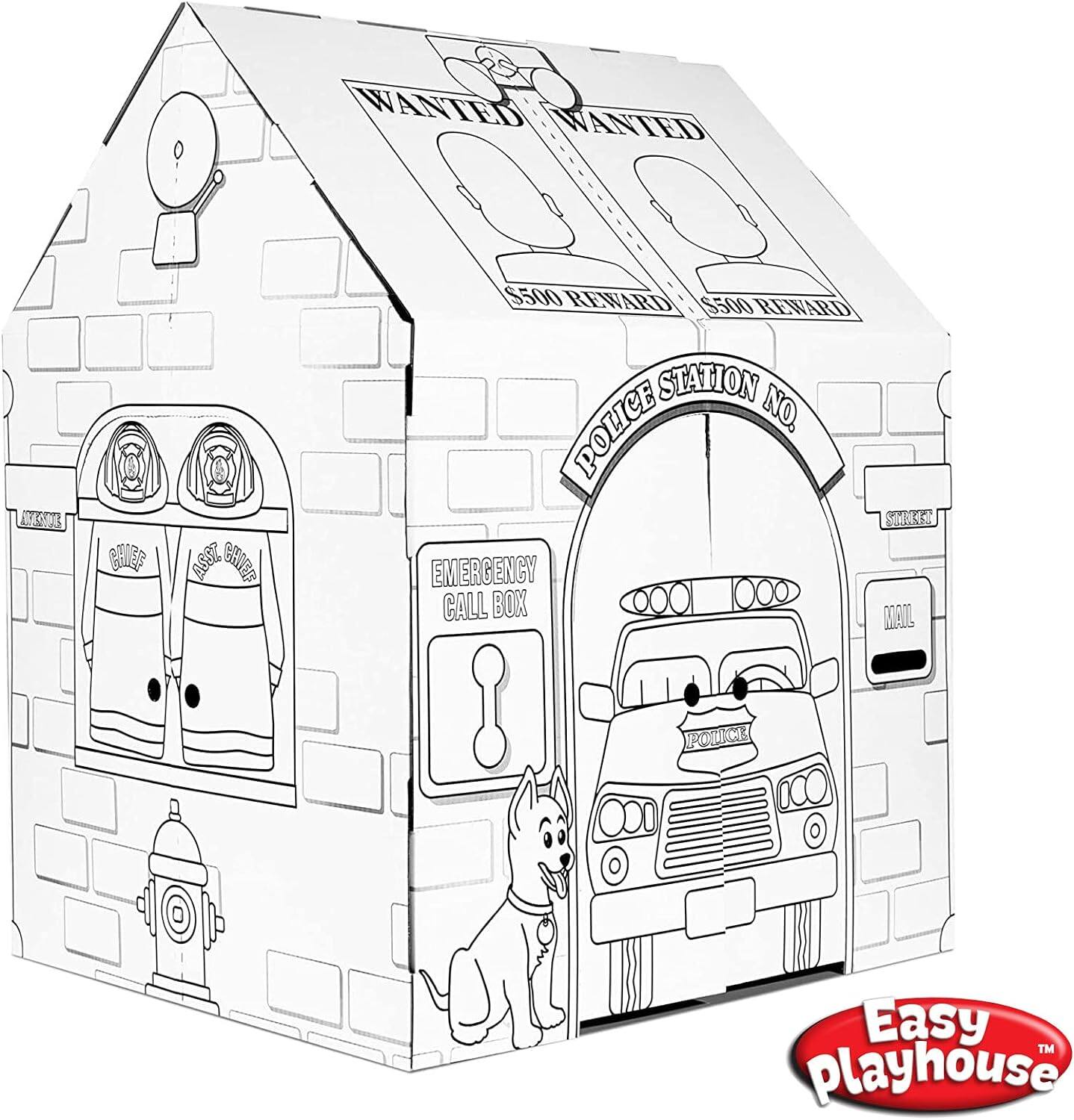Easy Playhouse Police and Fire Station Kids Art & Craft G847944060208 ...