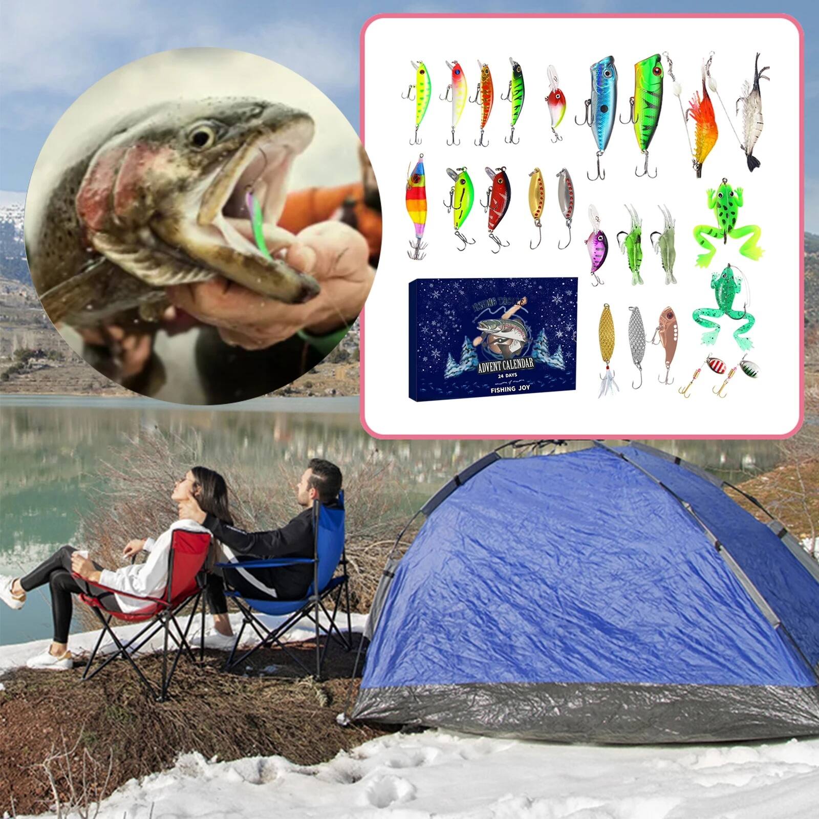 Auledio Fishing Advent Calendar 2025,24 Days Christmas Countdown Fish ...