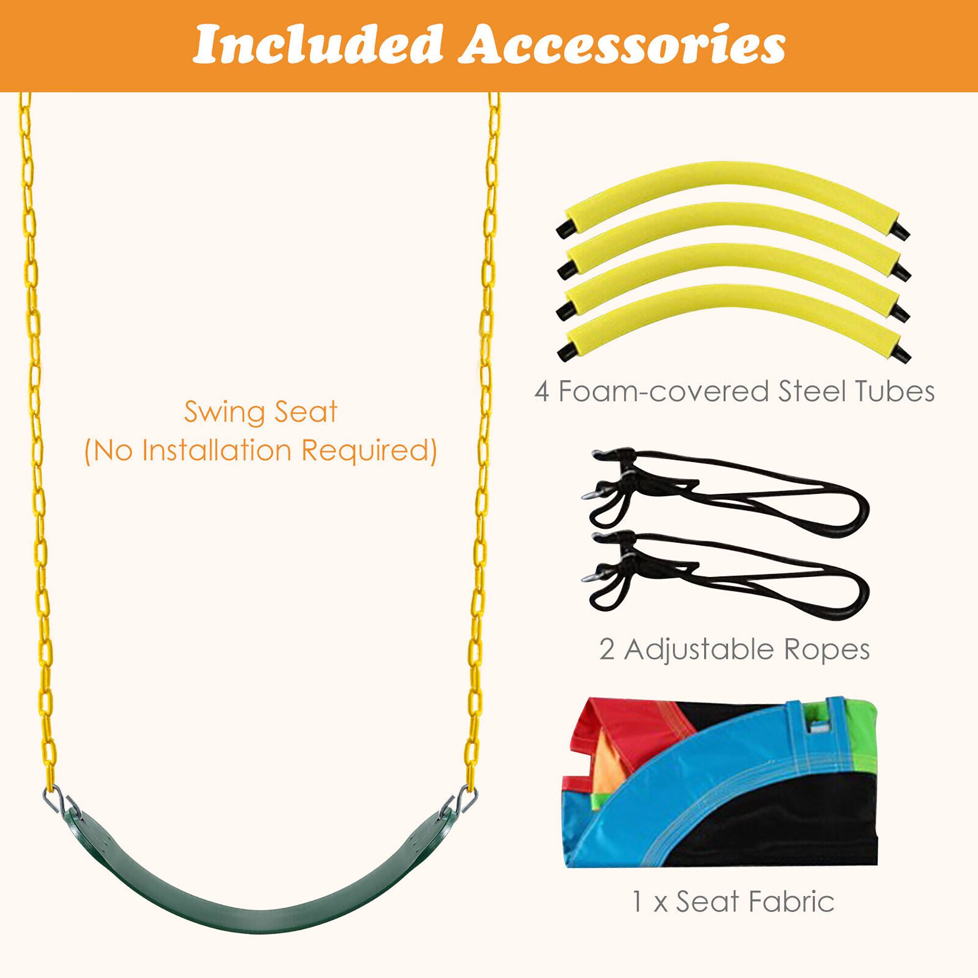 Gymax Swing Frame Stand with 2 Swing Set Swing Sets for Backyard w ...