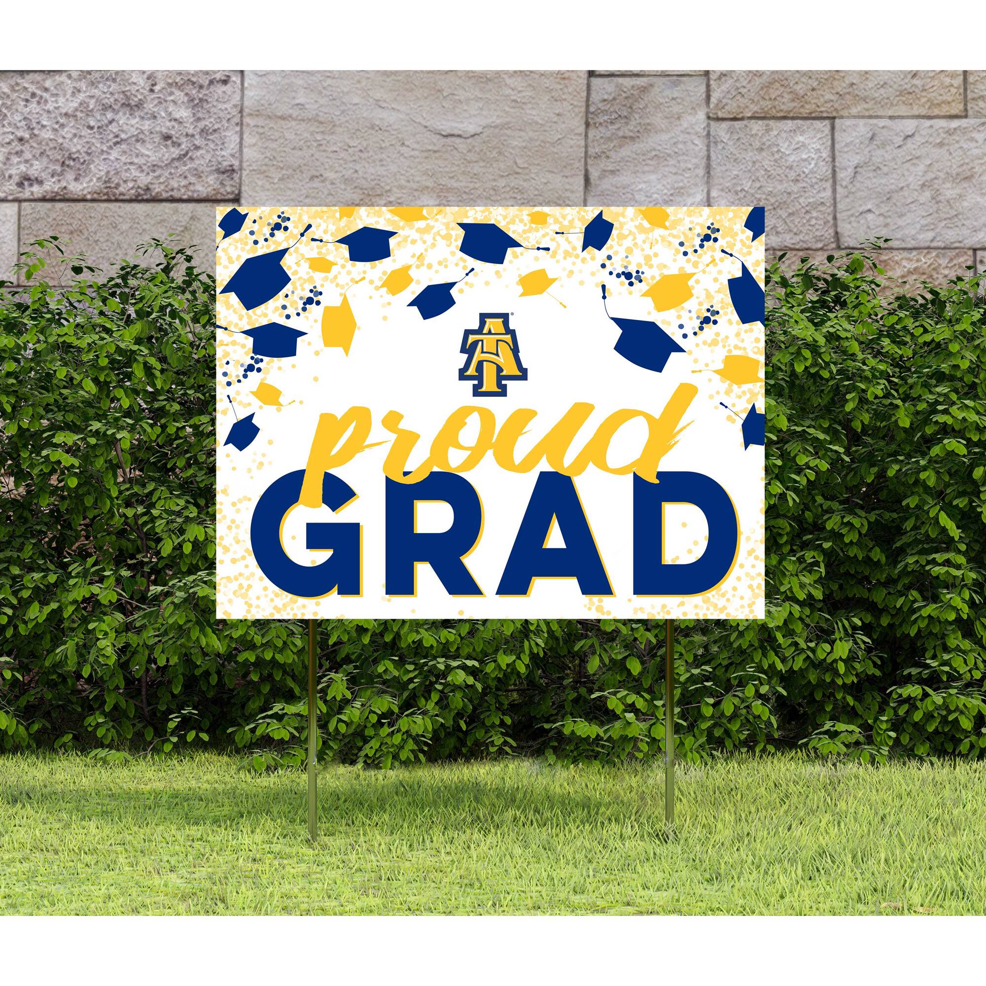 Jardine North Carolina A&T Aggies 18'' x 24'' Grad Yard Sign White ...