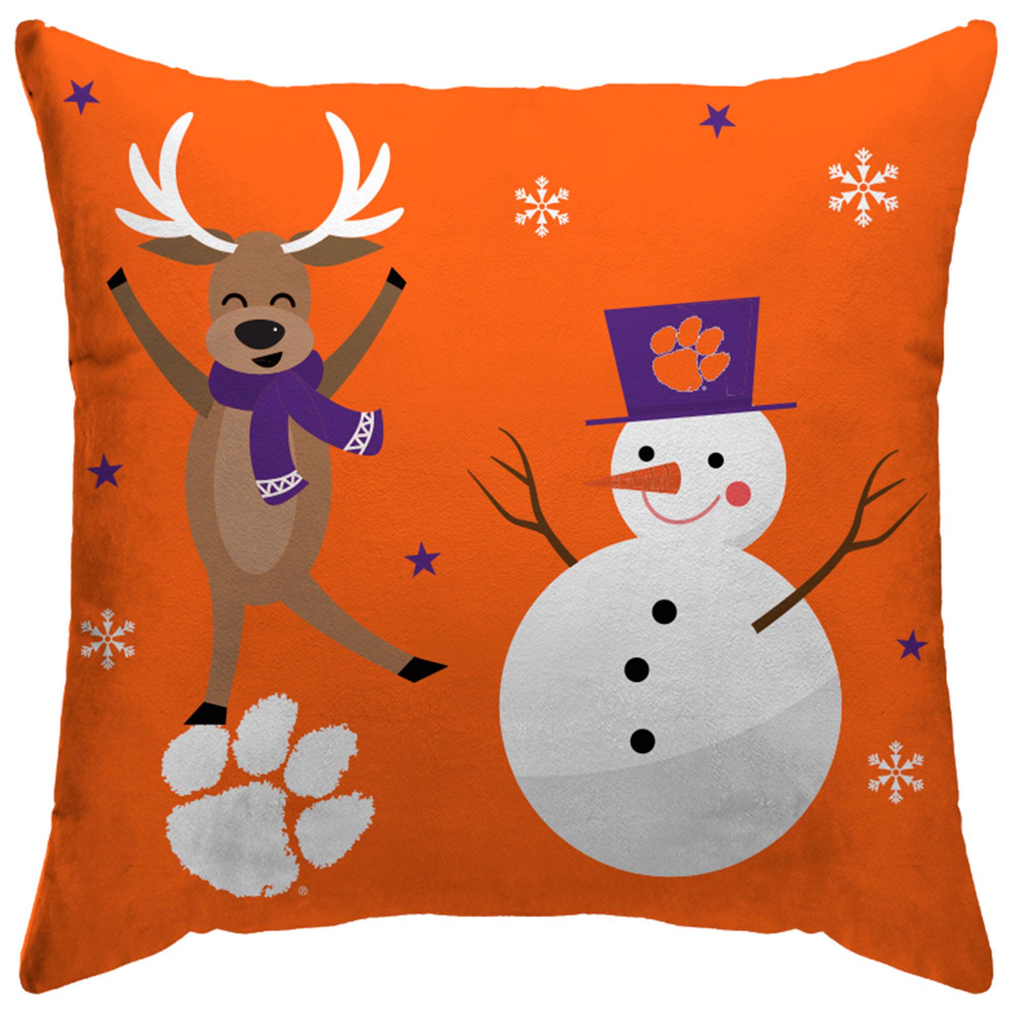 Pegasus Clemson Tigers 18'' x 18'' Holiday Reindeer D cor Pillow ...