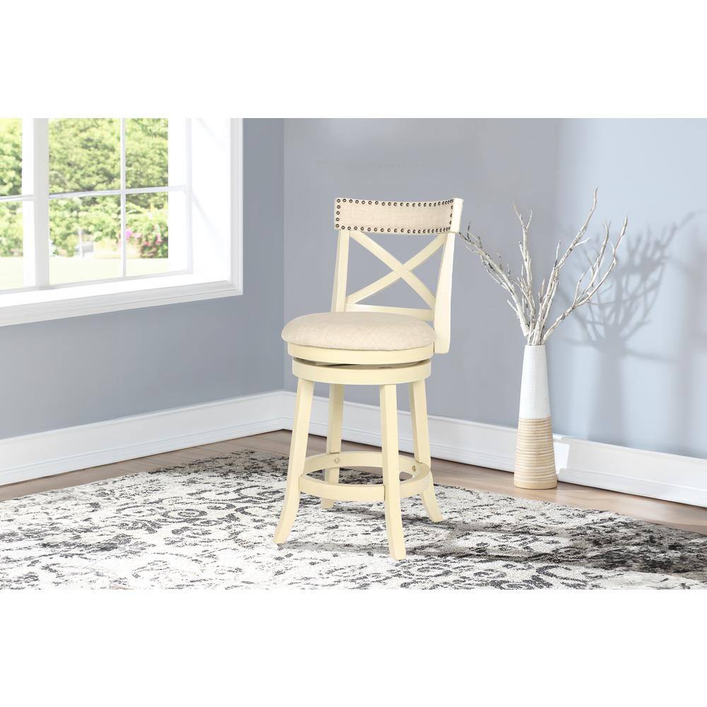 New Classic Furniture Furniture York 24" Wood Counter Stool with Fabric ...