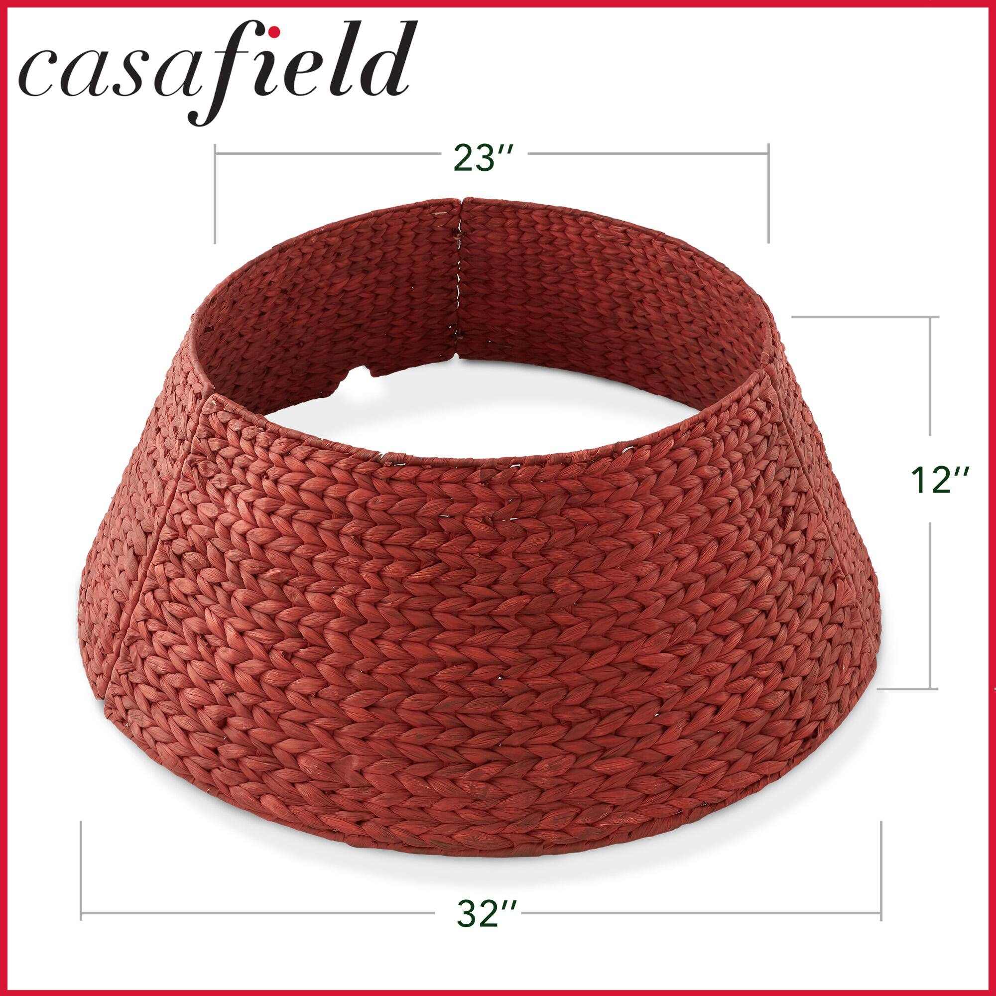 Casafield Water Hyacinth Christmas Tree Collar with Cord Cut Out Red ...