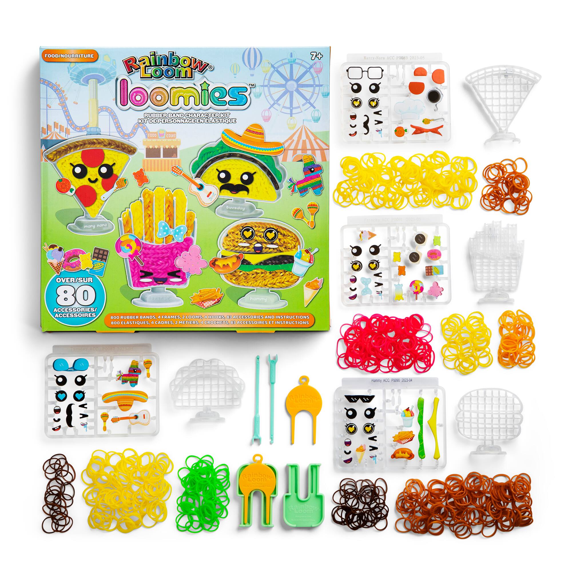 Choon's Design Rainbow Loom: Loomies Food Figurines 2 PK Bundle- 4 ...