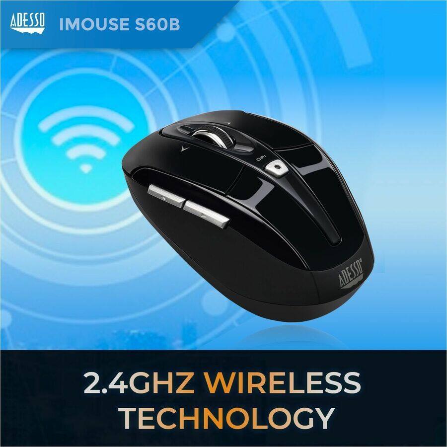 Adesso iMouse S60B 2.4 GHz Wireless Programmable Nano Mouse Optical ...