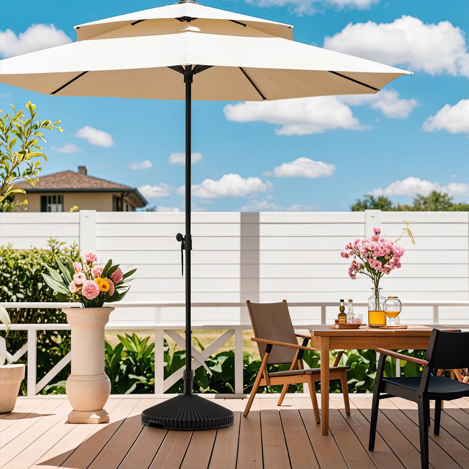 Costway Fillable Umbrella Base with Shell Texture 3 Coupler Sizes for ...