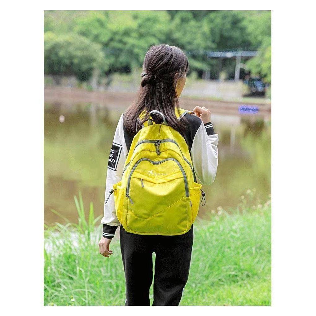 Live At Space Men's And Women's Waterproof Backpack Traveling Yellow ...
