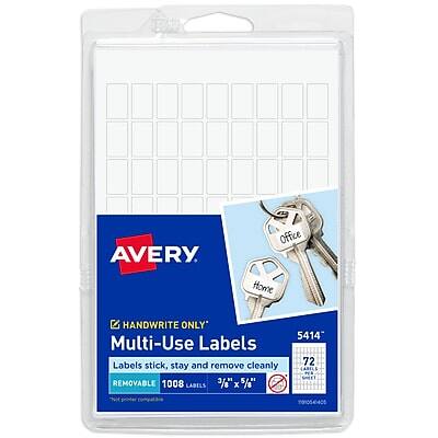 Avery Multipurpose Labels, 3/8" x 5/8", Non Printable, 1,008 Labels ...