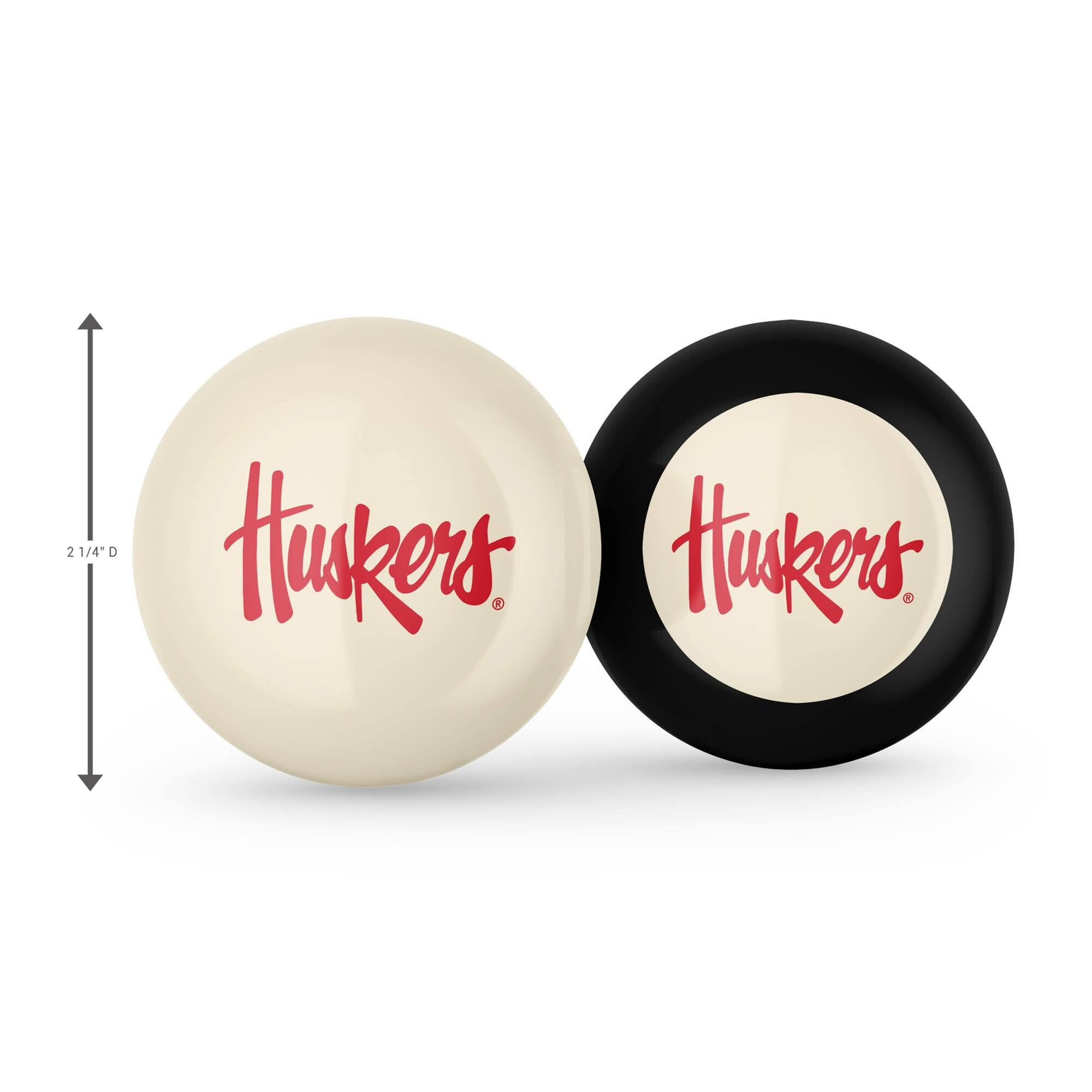 Imperial Nebraska Huskers Logo Cue Ball & 8 Ball Combo Set White ...
