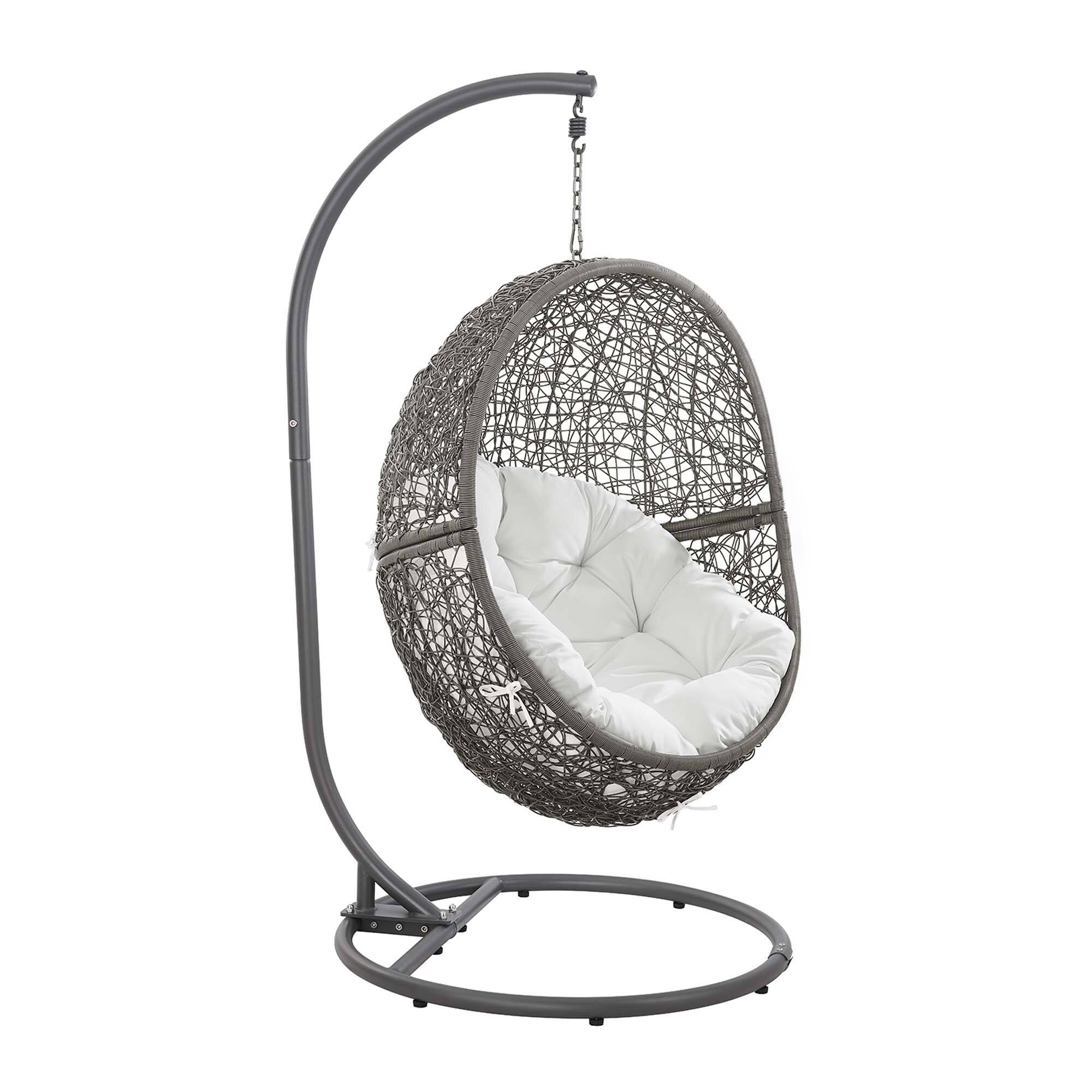 Encase Outdoor Patio Rattan Swing Chair by Modway Gray White EEI-6262 ...