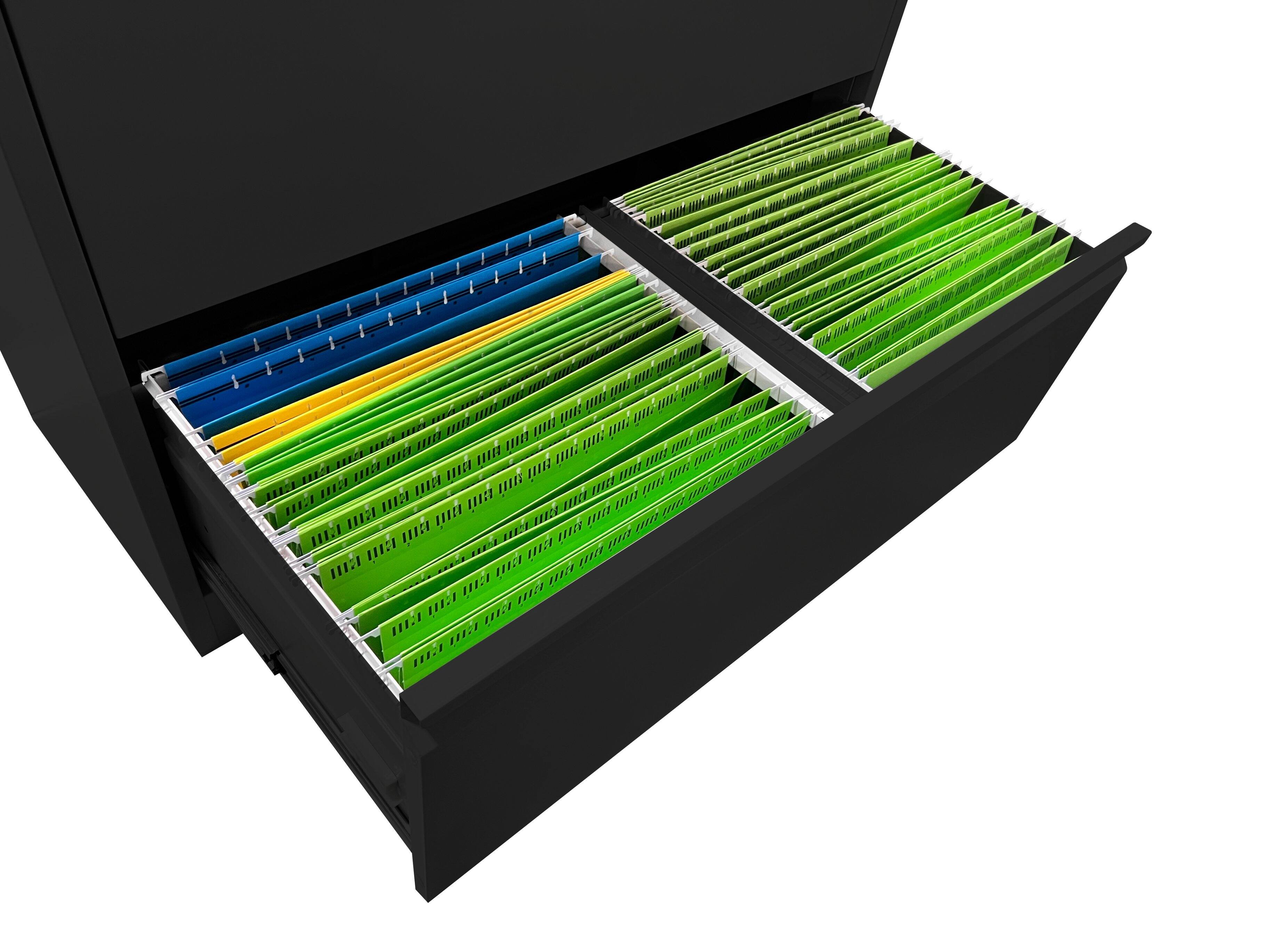 COWLOWN 4 Drawer Lockable Lateral File Cabinet Heavy Duty Metal Quiet ...