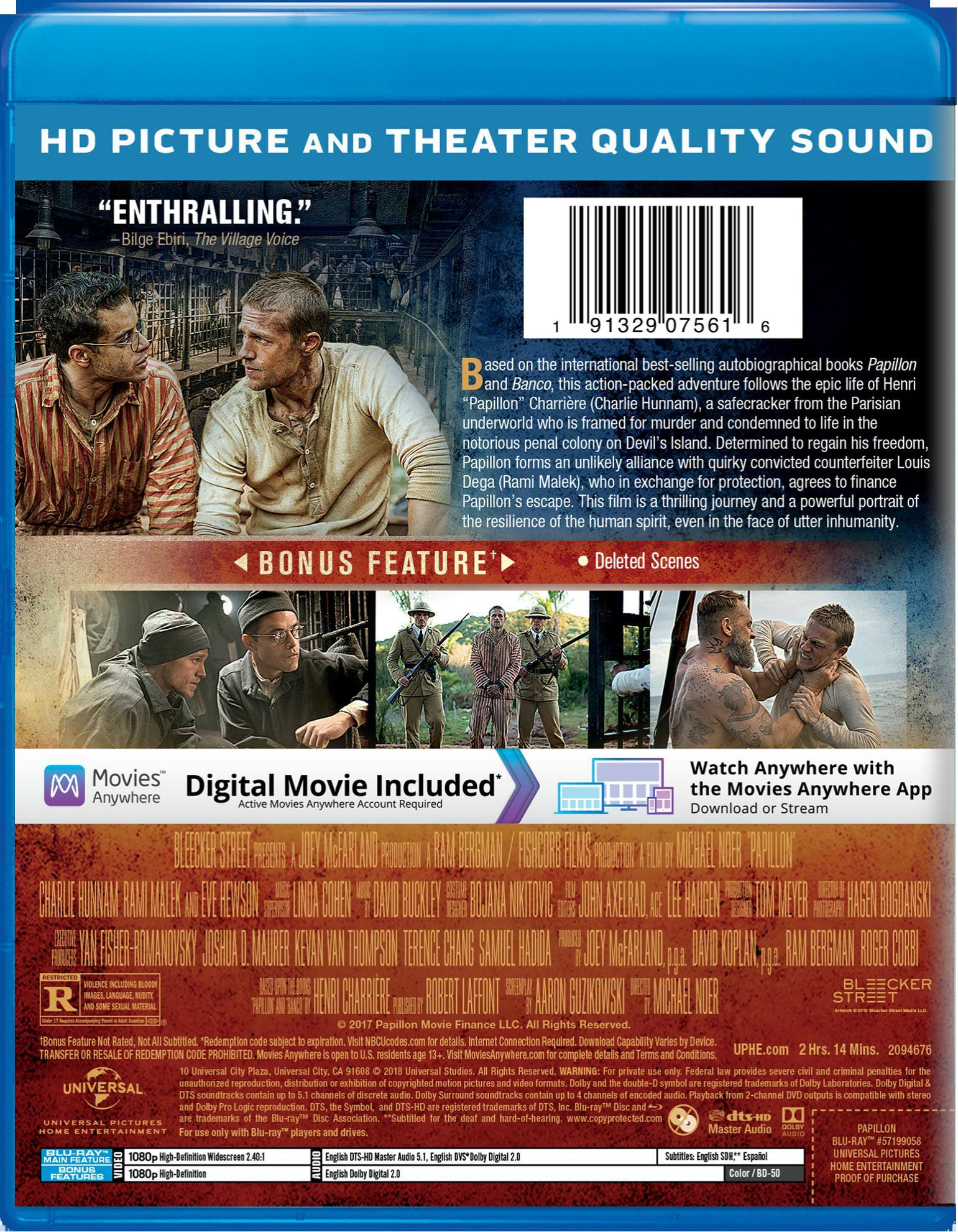 Papillon (Blu ray + Digital HD) [Blu ray] [Standard] - Best Buy