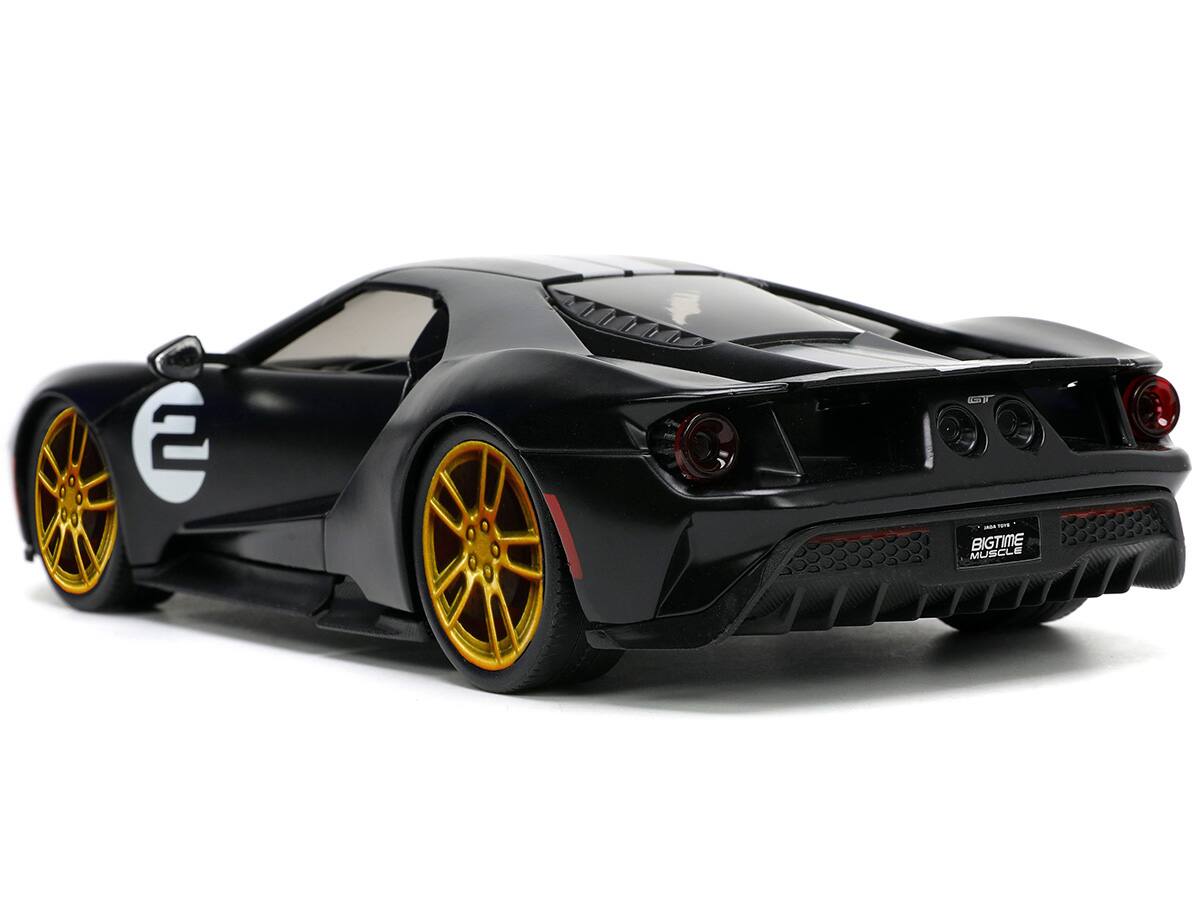 2017 Ford GT #2 Matt Black with Silver Stripes and Gold Wheels "Bigtime Muscle" Series 1/24 ...