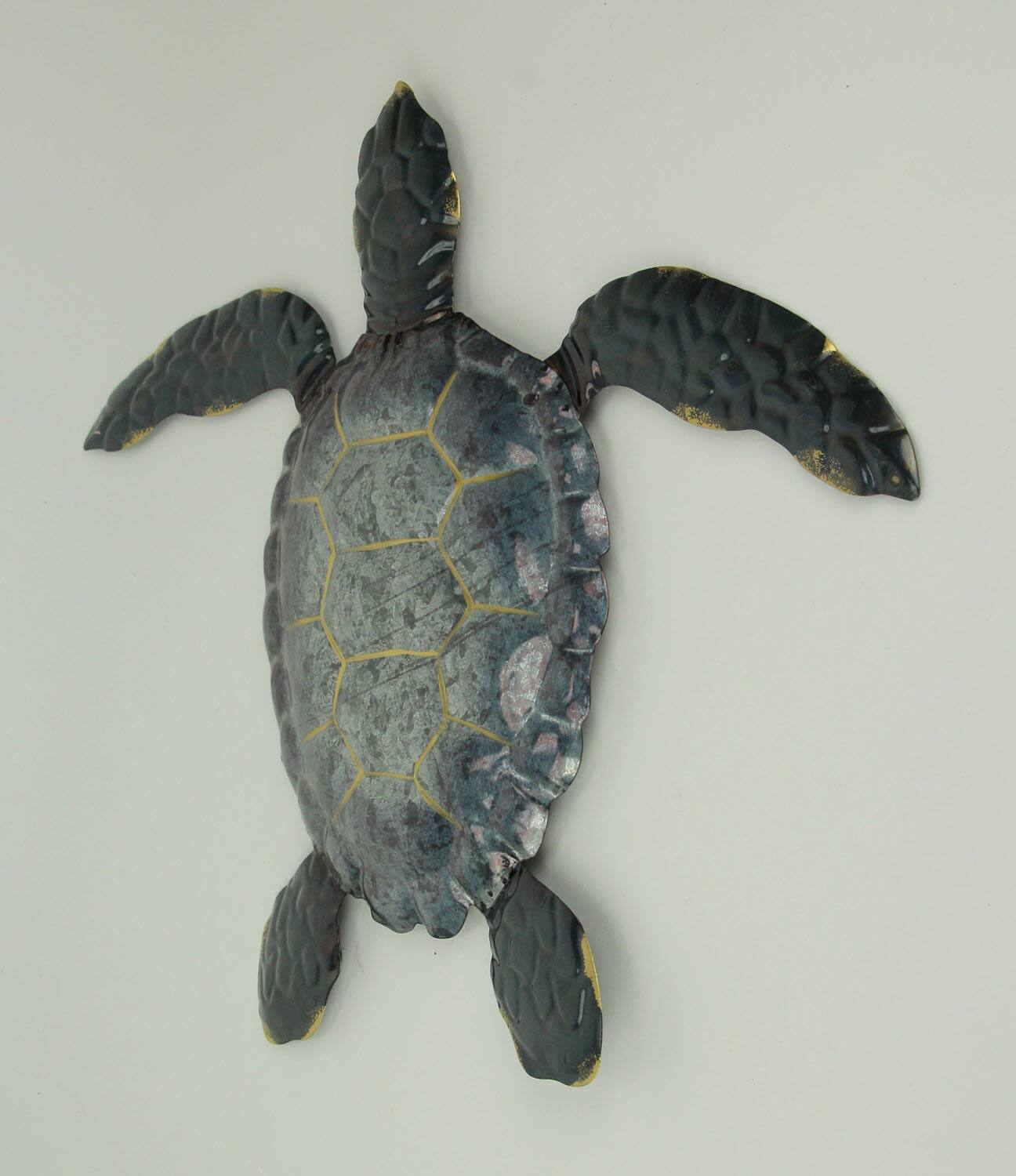 Mayrich Company Galvanized Metal Art Sea Turtle Wall Sculpture 19 inch ...