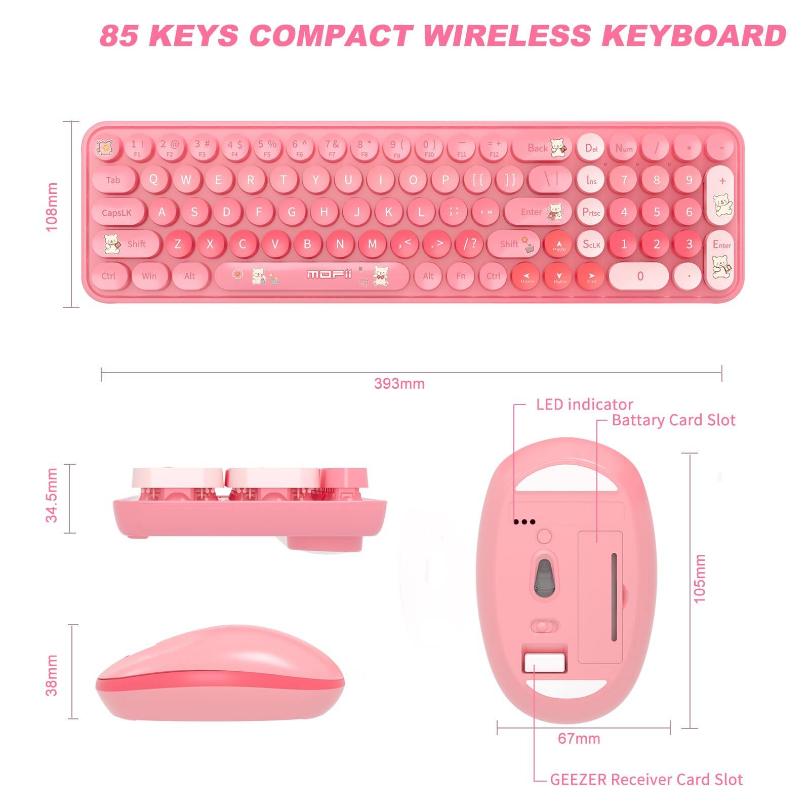 Live At Space Wireless And Mouse Combo Compact Small Cute Colorfull For ...