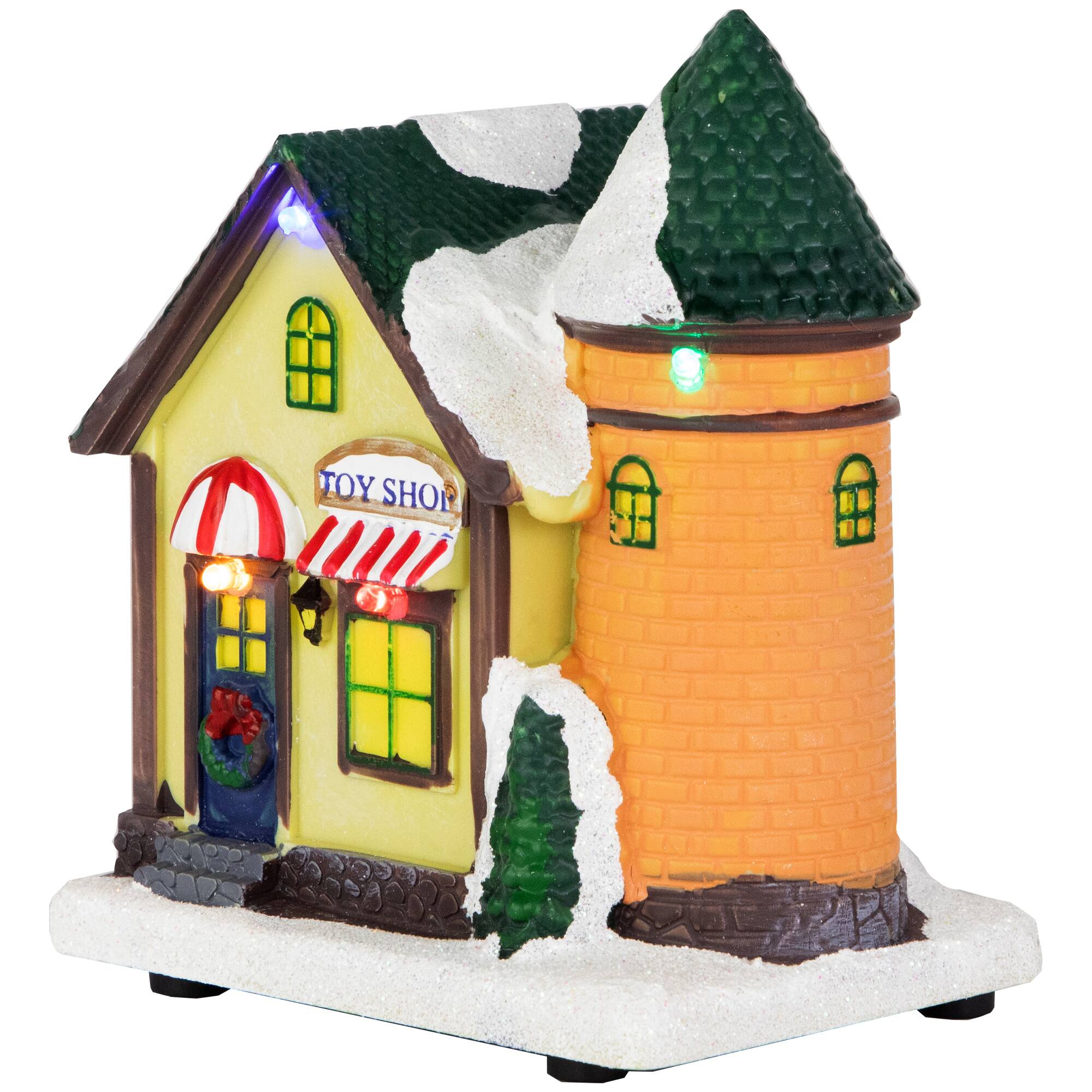 Northlight LED Lighted Snowy Toy Shop Christmas Village Display Piece 5 ...