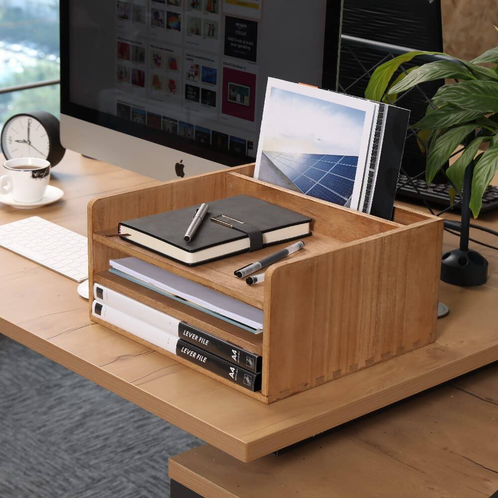 Dapper Styles 3 Tier Desktop Letter Tray For Office Desk Organizer And ...