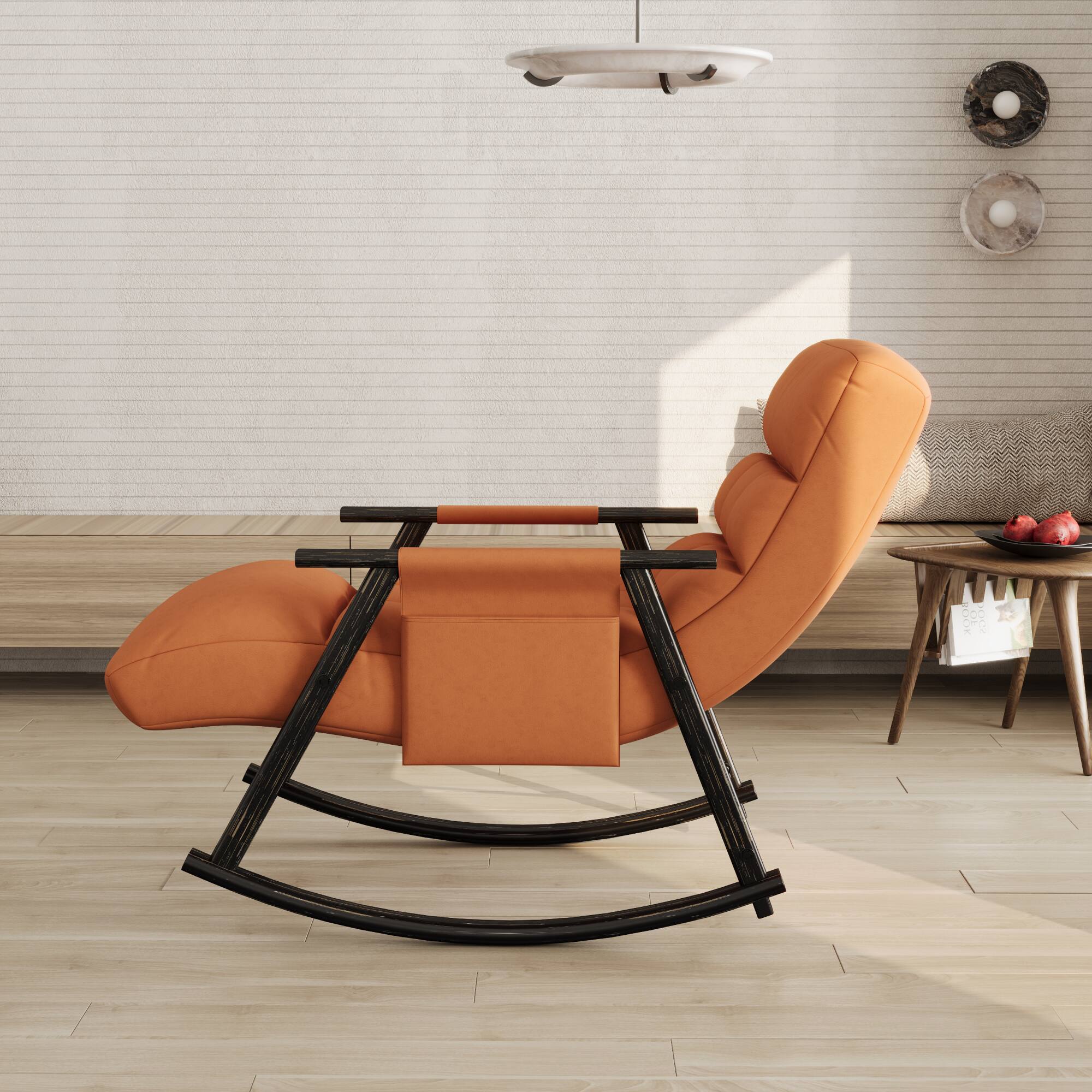 GOODSILO Adjustable High Back Casual Rocking Chair with Footrest and ...