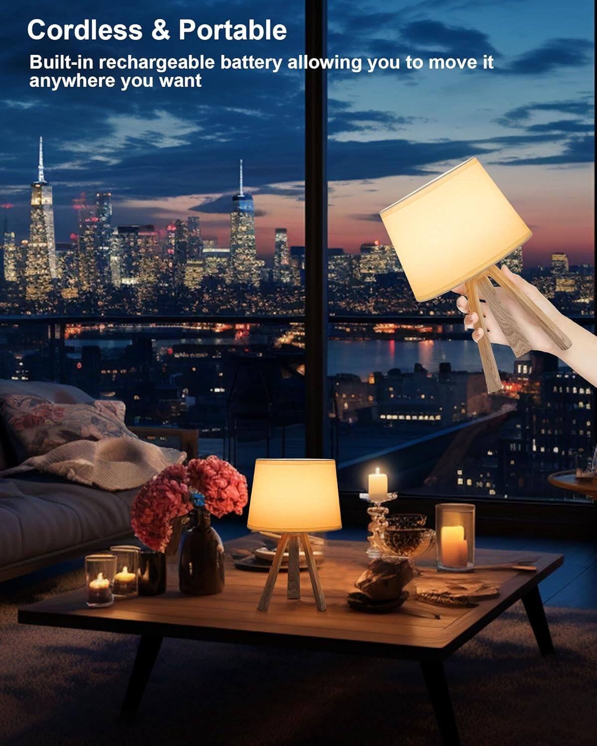 Stamp n Camp UMEXUS Cordless Table Lamp Rechargeable Battery Powered ...