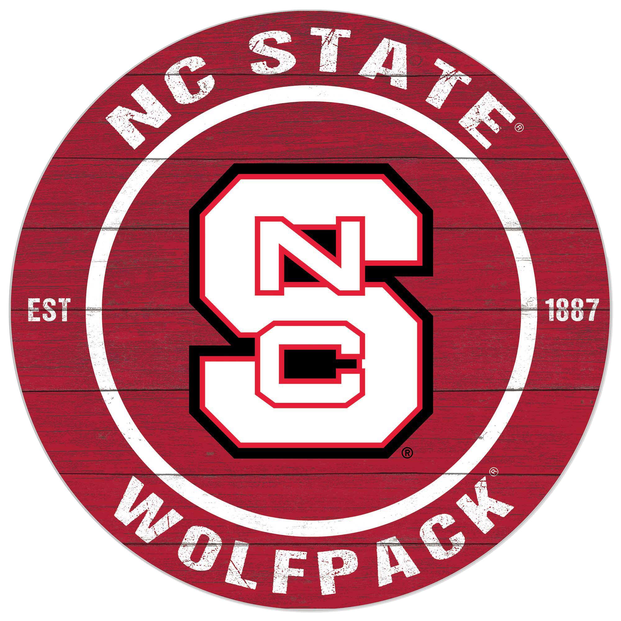 Jardine NC State Wolfpack 20'' x 20'' Indoor/Outdoor Circle Sign Red ...
