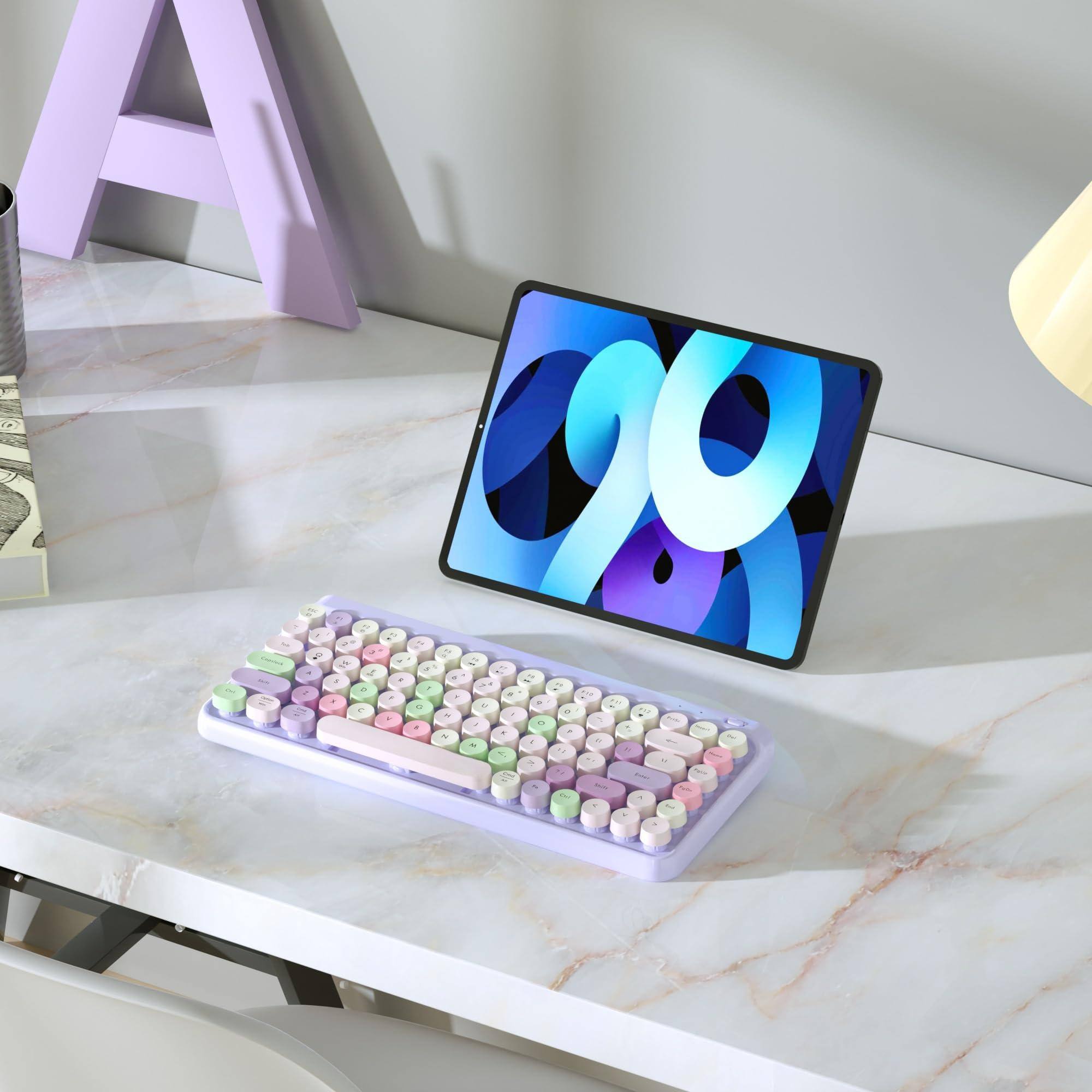 COTTAGE Portable Colorful Computer Keyboards Mini Compact Retro ...