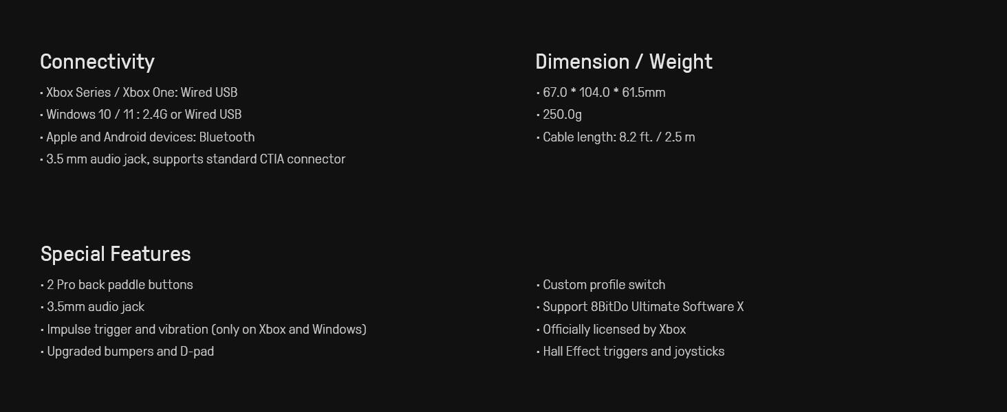 8BitDo Ultimate 3 Mode Gaming Controller for Xbox One, Xbox X|S, PC ...