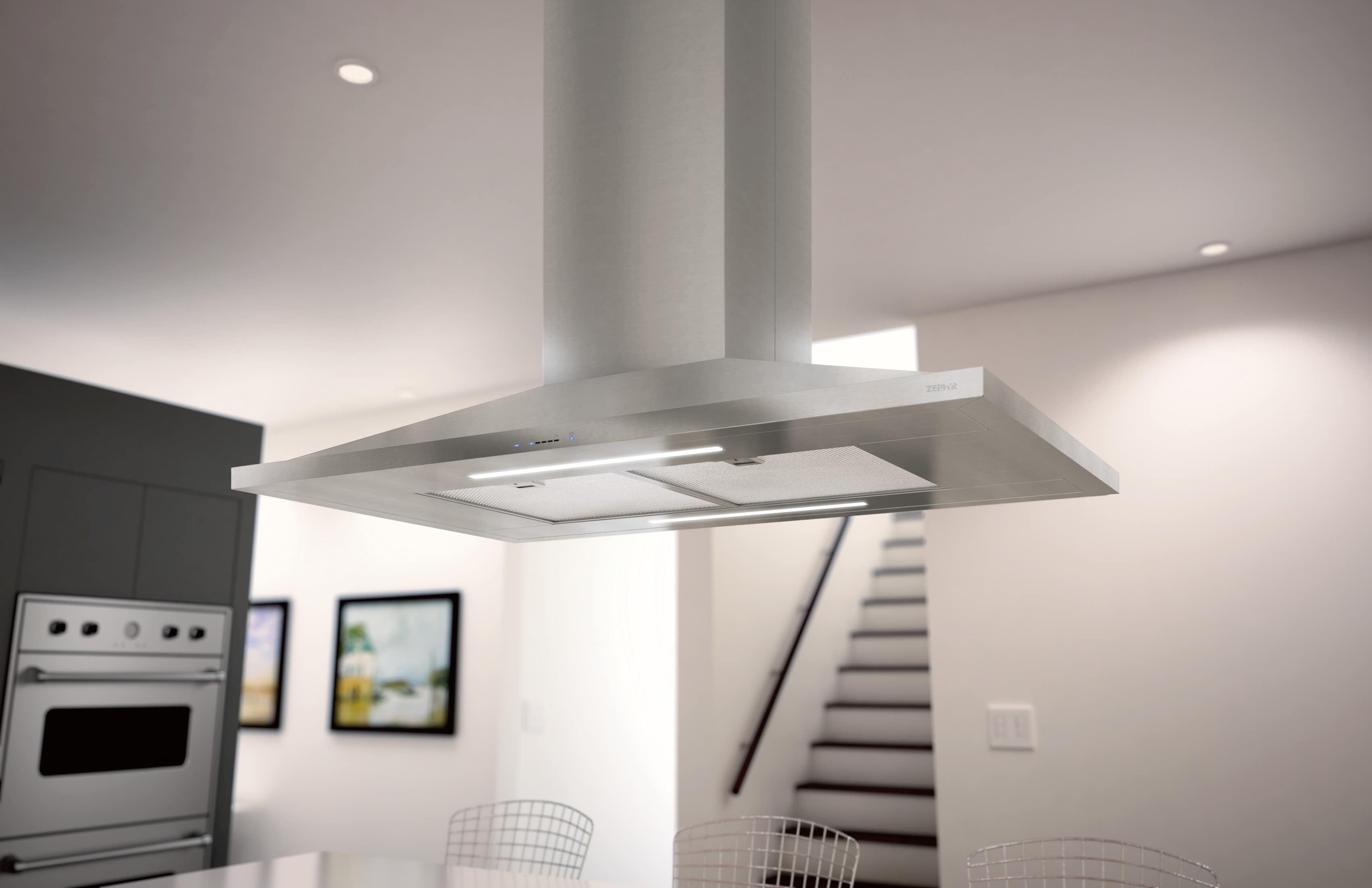 Best Buy: Zephyr 36 inches Convertible Island Range Hood Stainless Steel ZAZ-M90CS