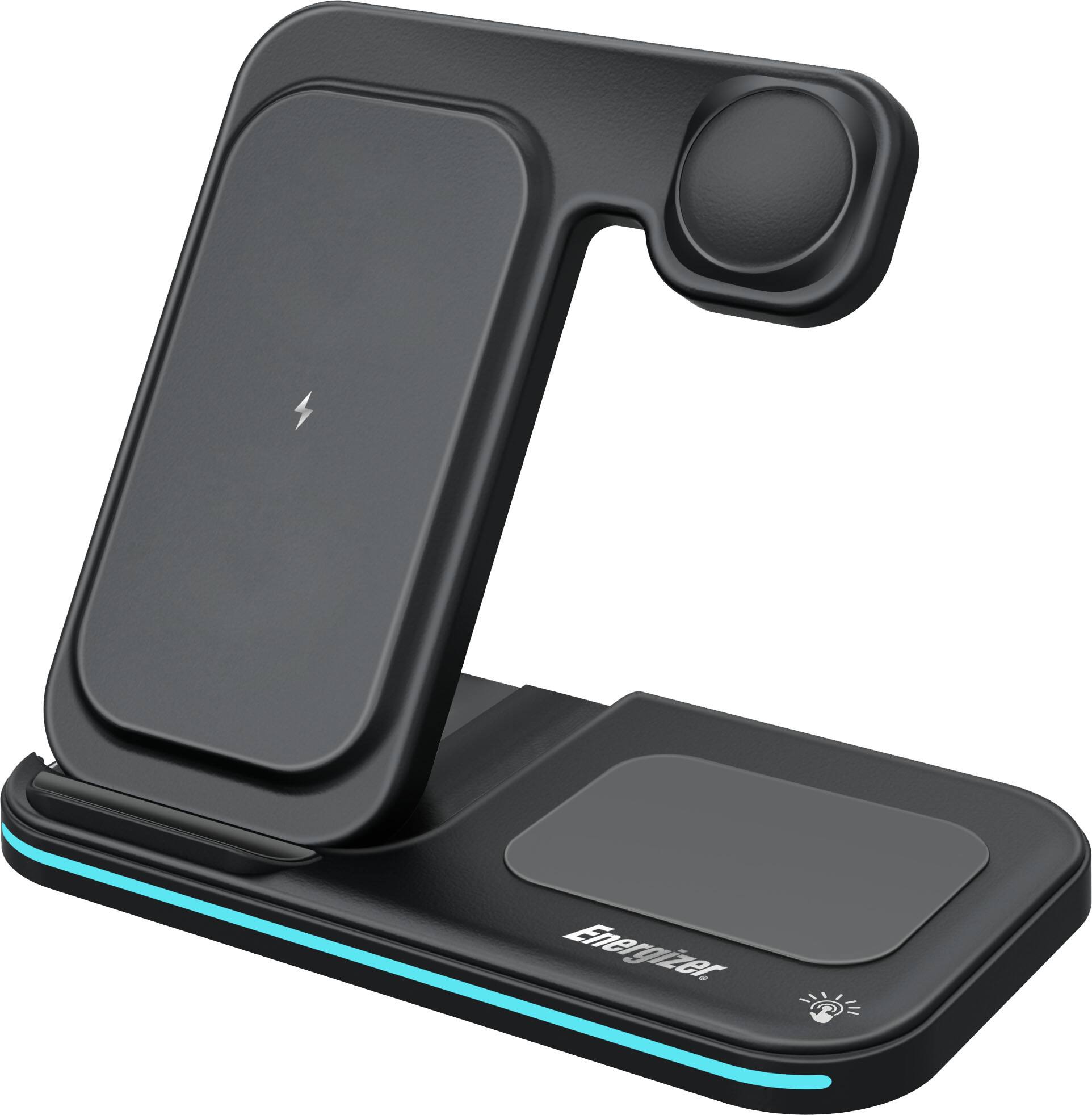 Energizer 3 in 1 15W Foldable Qi Certified Wireless Fast 15W Charger, Charging Station/Stand for ...