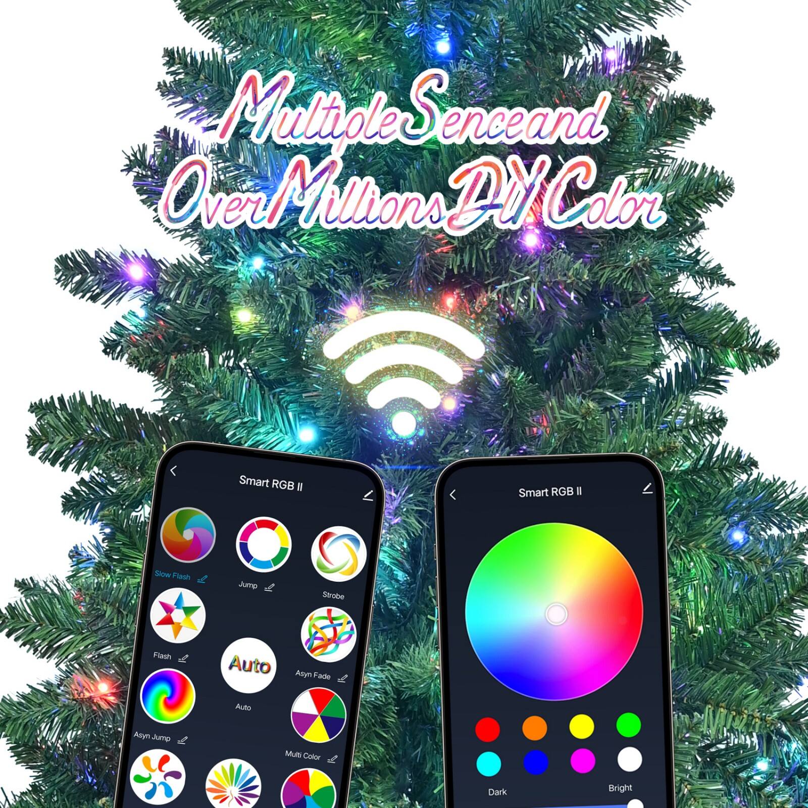 Ecooso 9ft Christmas Tree with 620 WiFi Controlled RGB LED Lights, 1721 ...