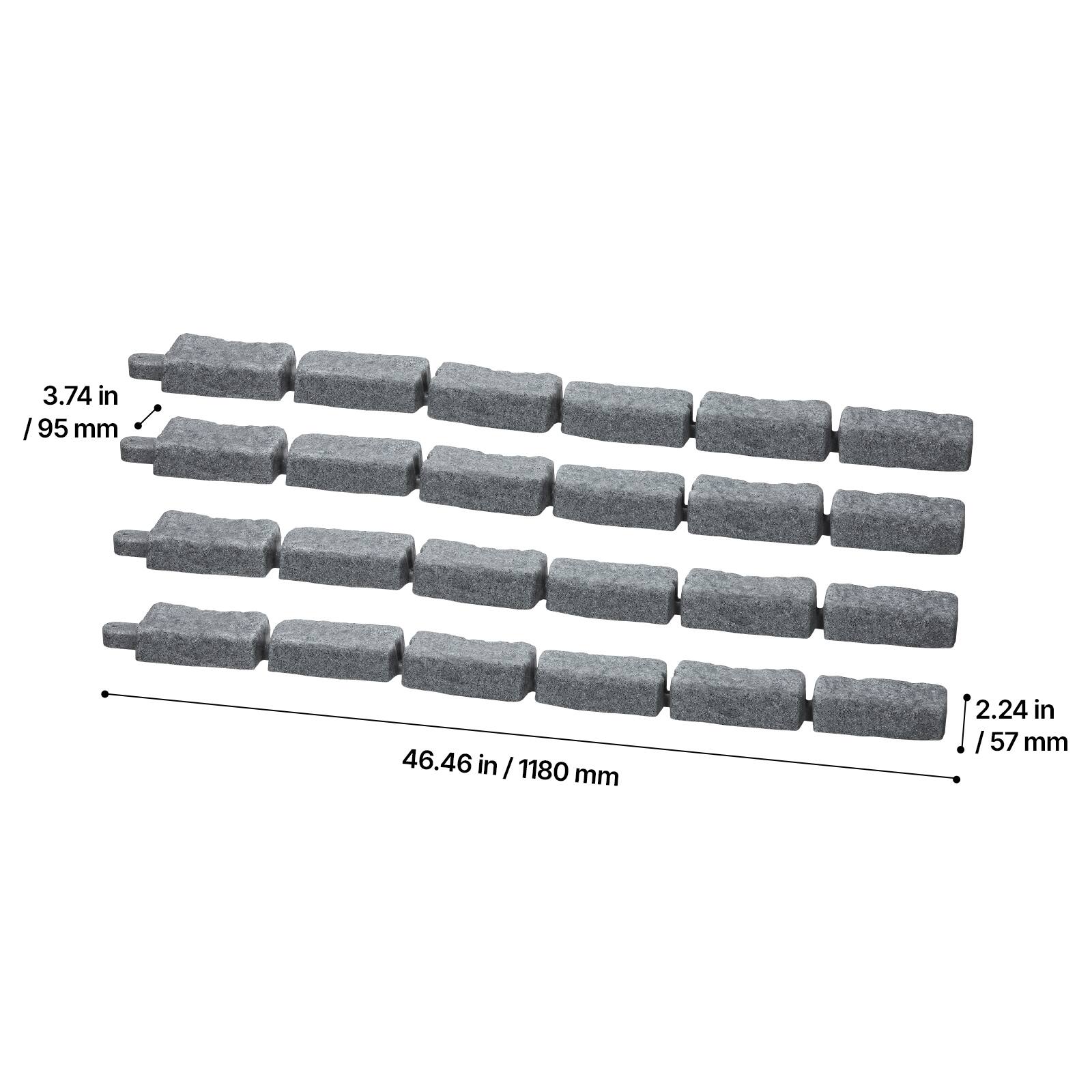 VEVOR Faux Stone Landscape Edging, 46.4 x 2.2 in Realistic Lawn Edging ...