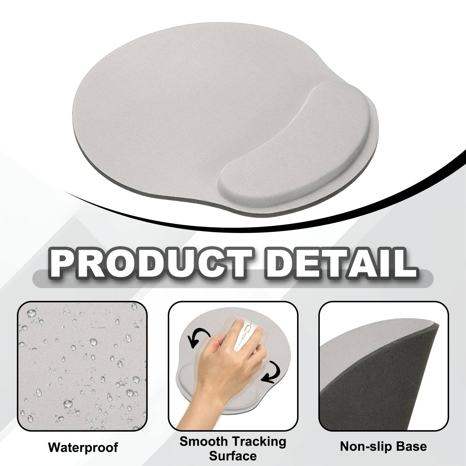 Unique Bargains Ergonomic Gel Mouse Pad with Wrist Rest Support Memory ...