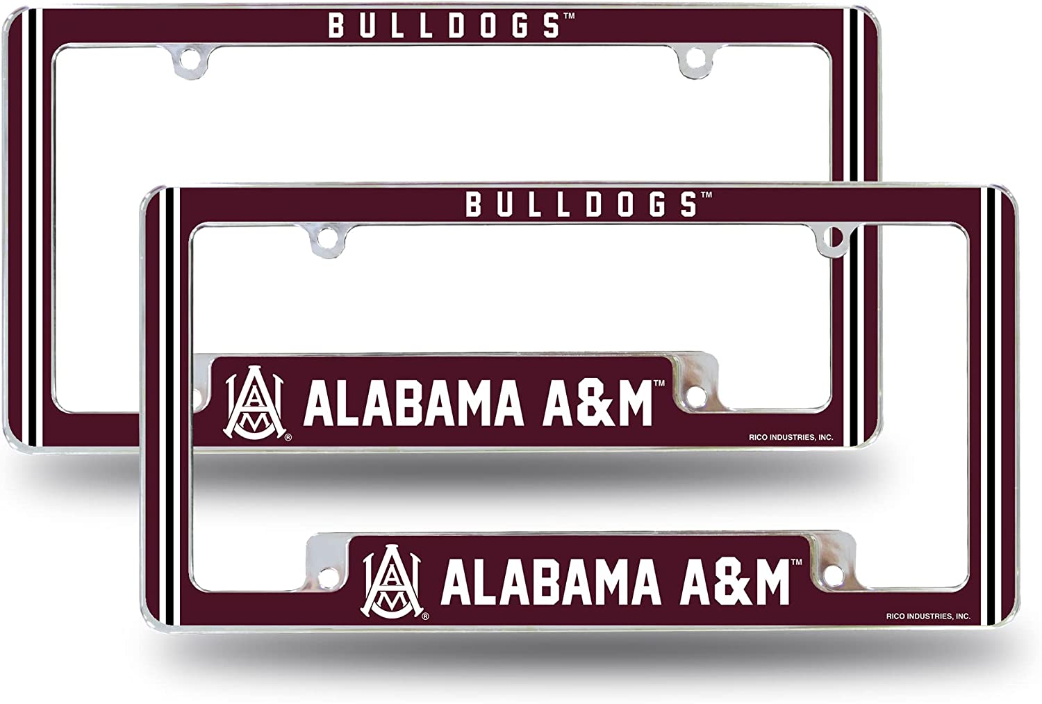 Rico Industries Alabama A&M NCAA Bulldogs (Set of 2) Chrome Metal ...