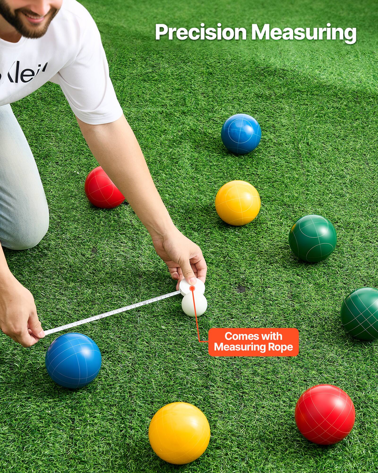 VEVOR Bocce Ball Set, 100 mm, with 8 Resin Balls, Pallino, Carrying Bag ...