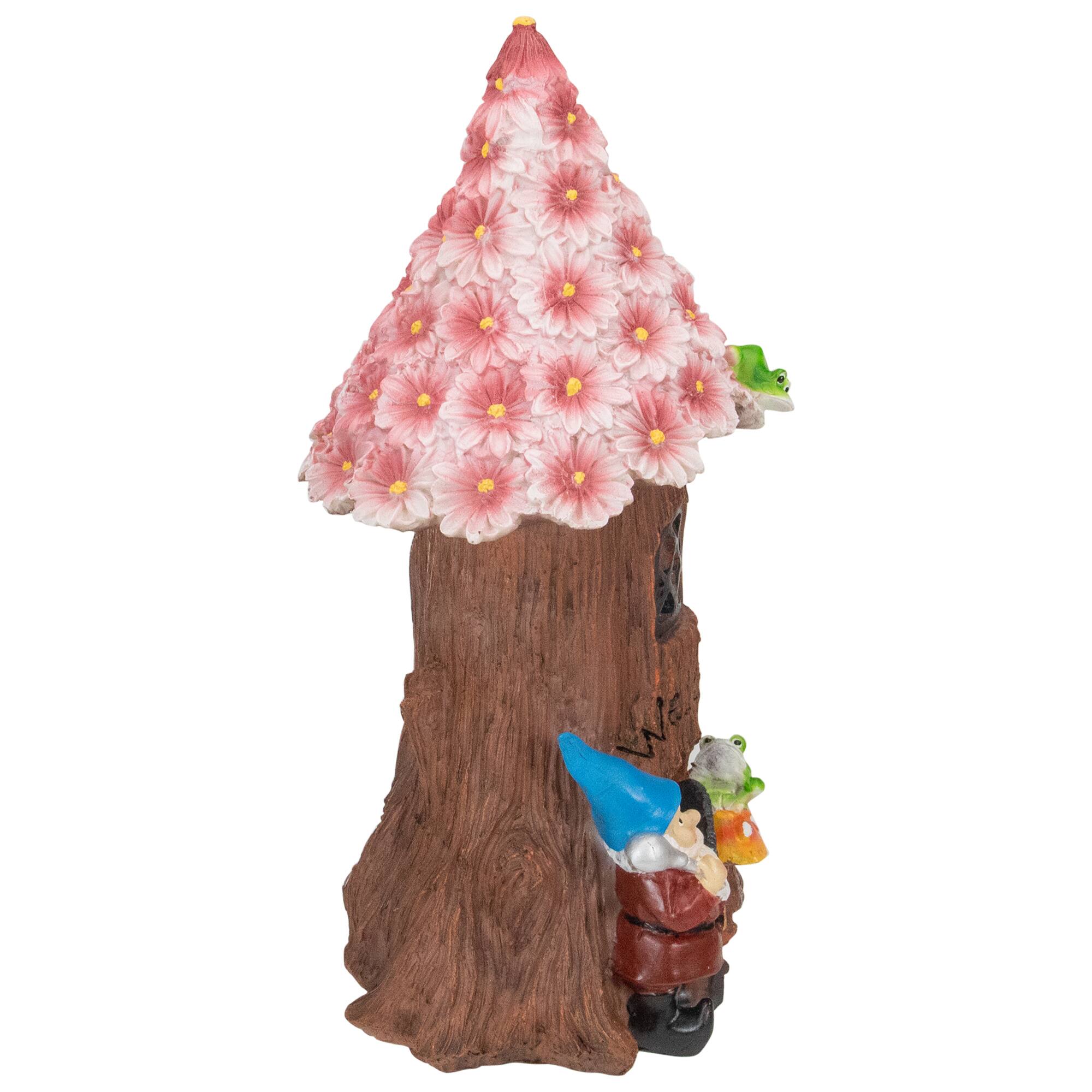 Northlight 14" Solar Lighted Bless Our Home Gnome Tree House Outdoor ...