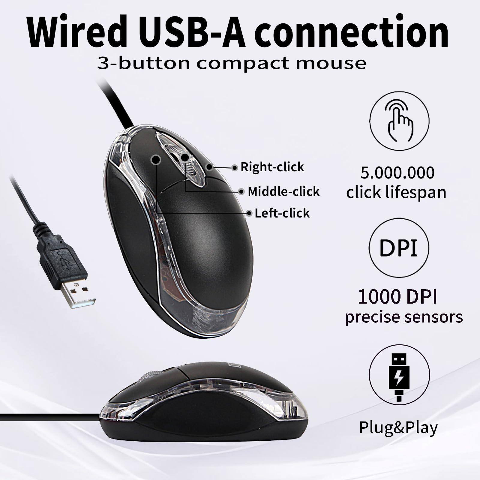 Cozy Serene Wired Mouse usb Mouse Optical Design 1.5m Usb Cable Plug ...