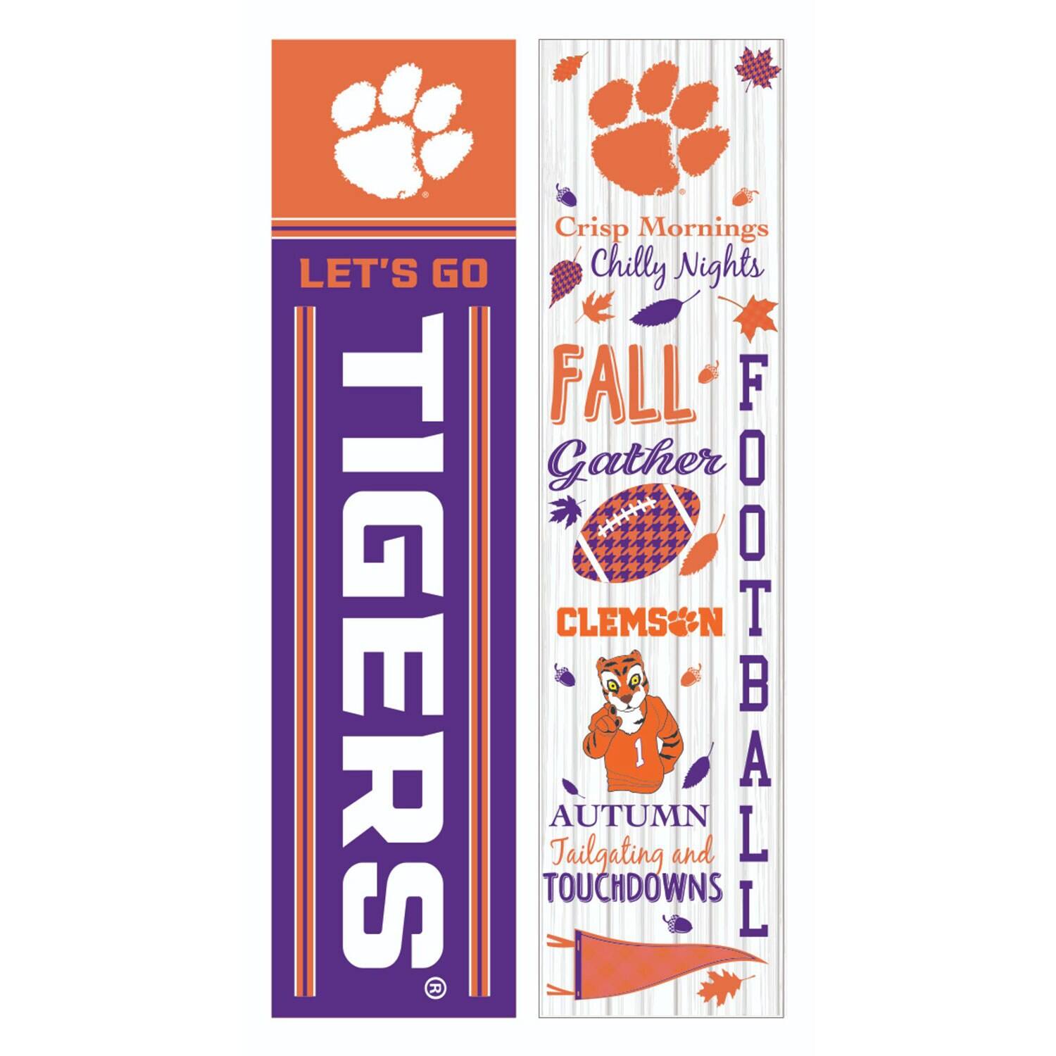 Evergreen Enterprises Clemson Tigers 47" Double Sided Fall Leaner Fan ...