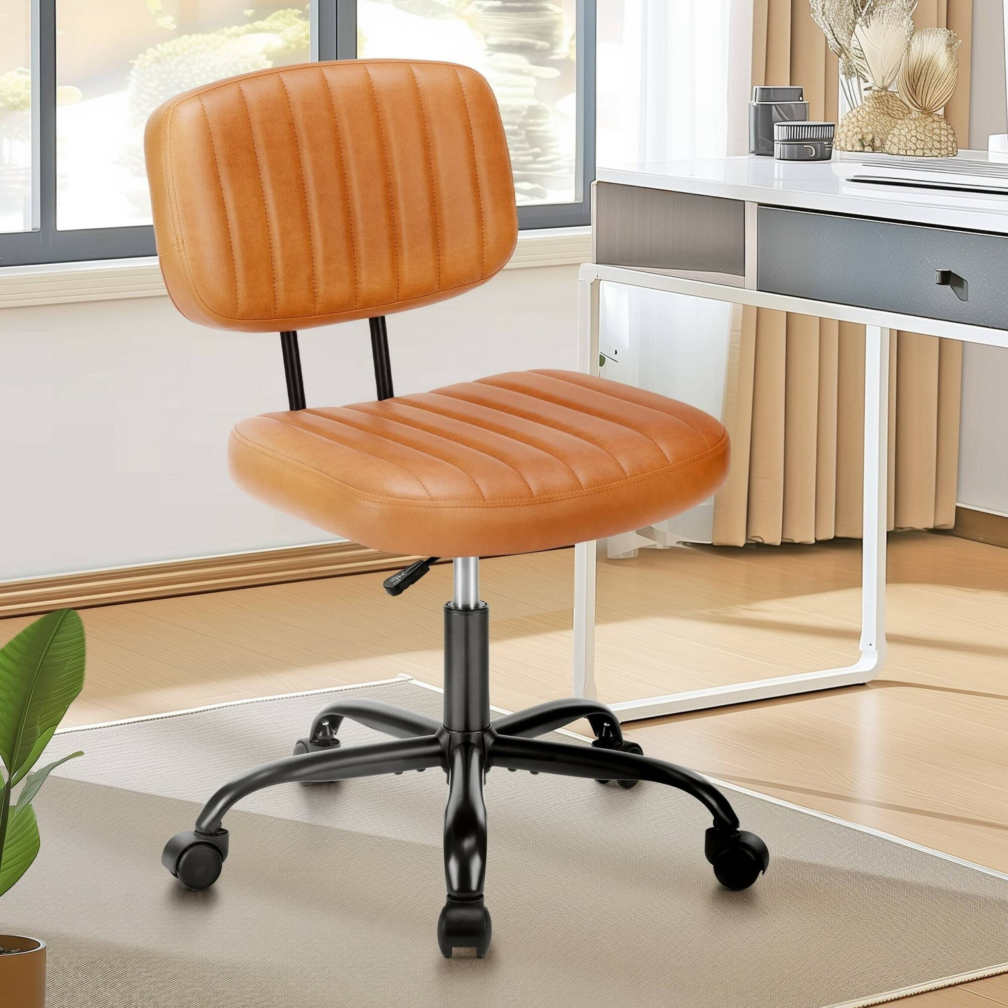 AOITUN Armless Office Desk Chair with Wheels, Adjustable Height 360 ...
