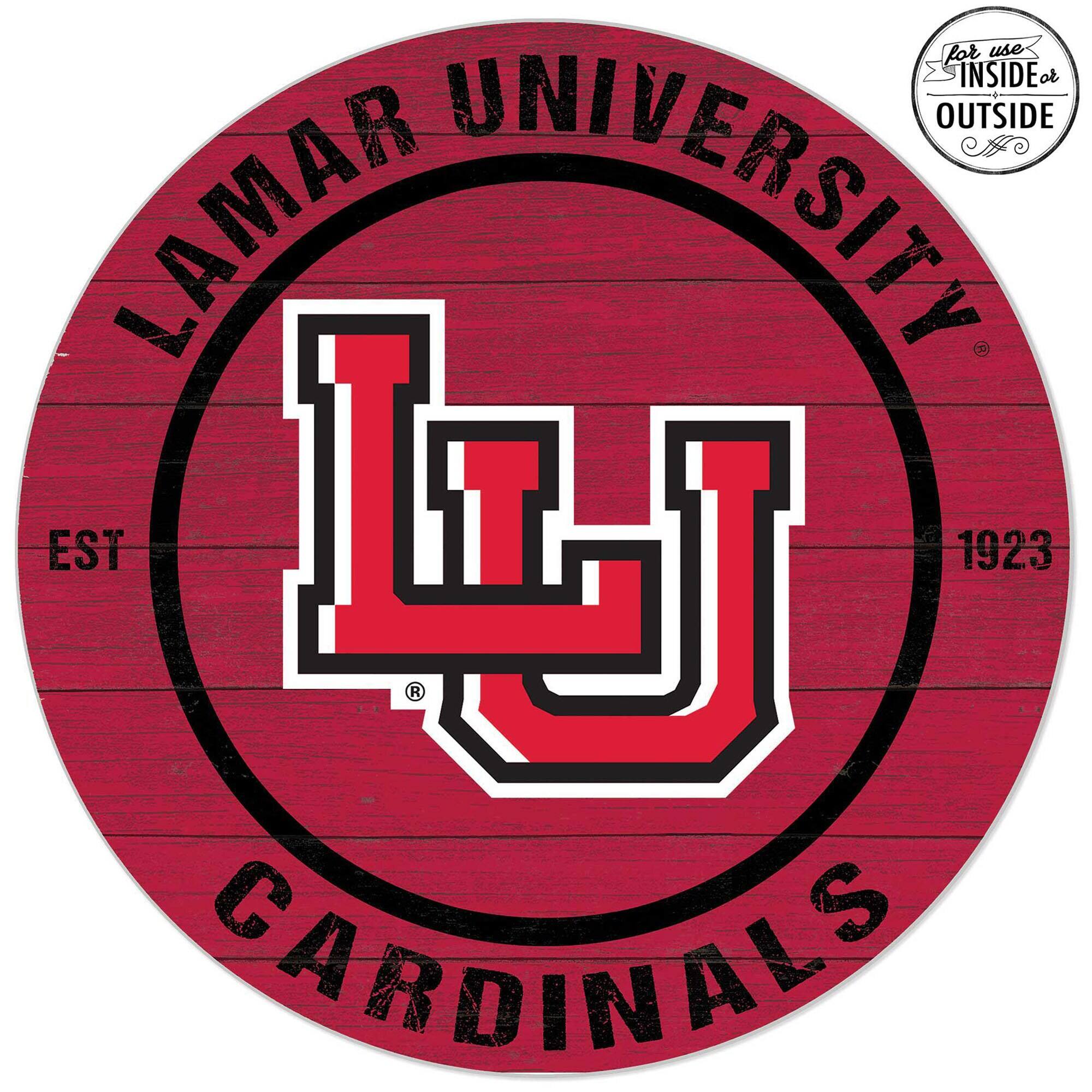 Jardine Lamar Cardinals 20'' x 20'' Indoor/Outdoor Weathered Circle ...