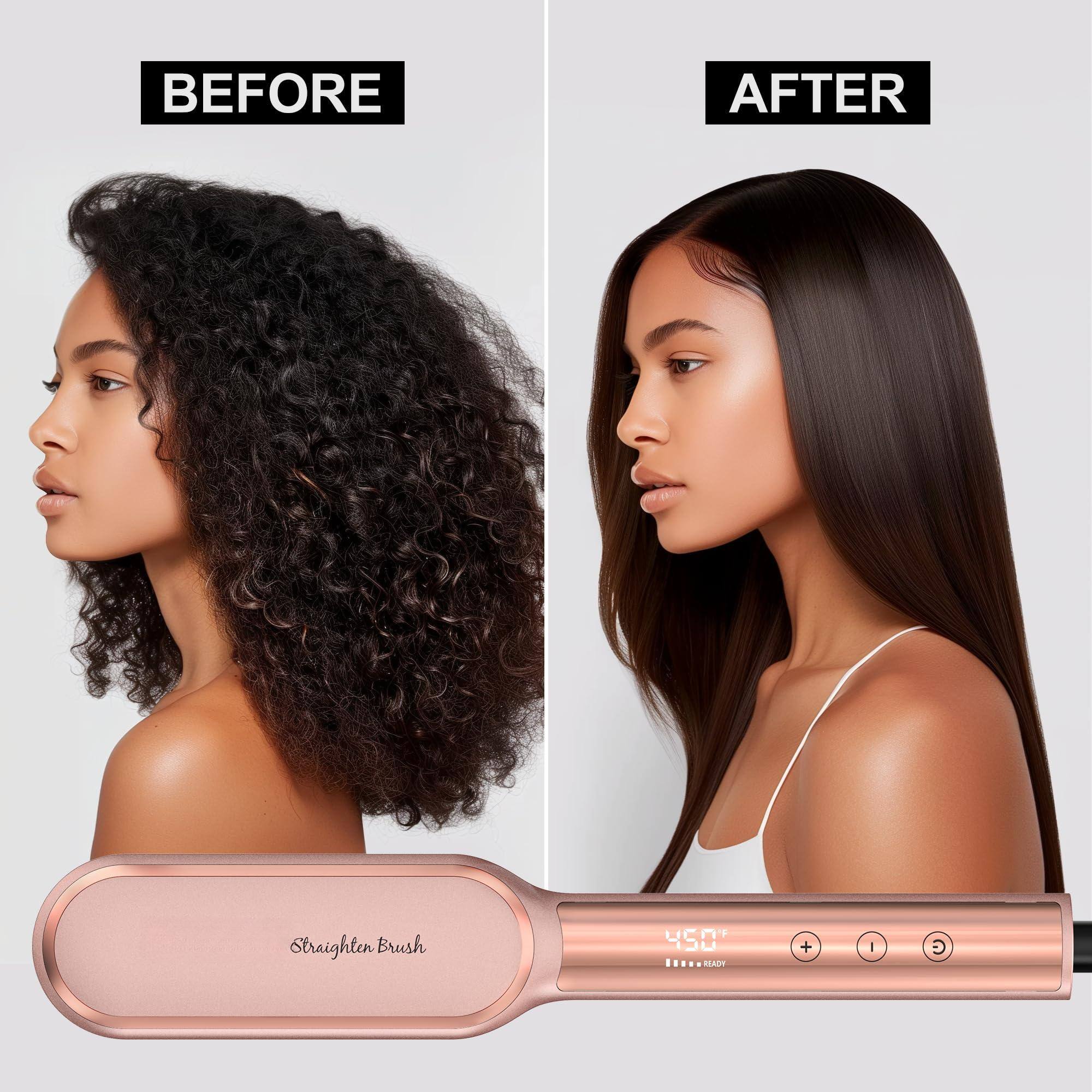 Reds Spade Hair Straightener Brush Rose Ionic Anti frizz Straightening ...