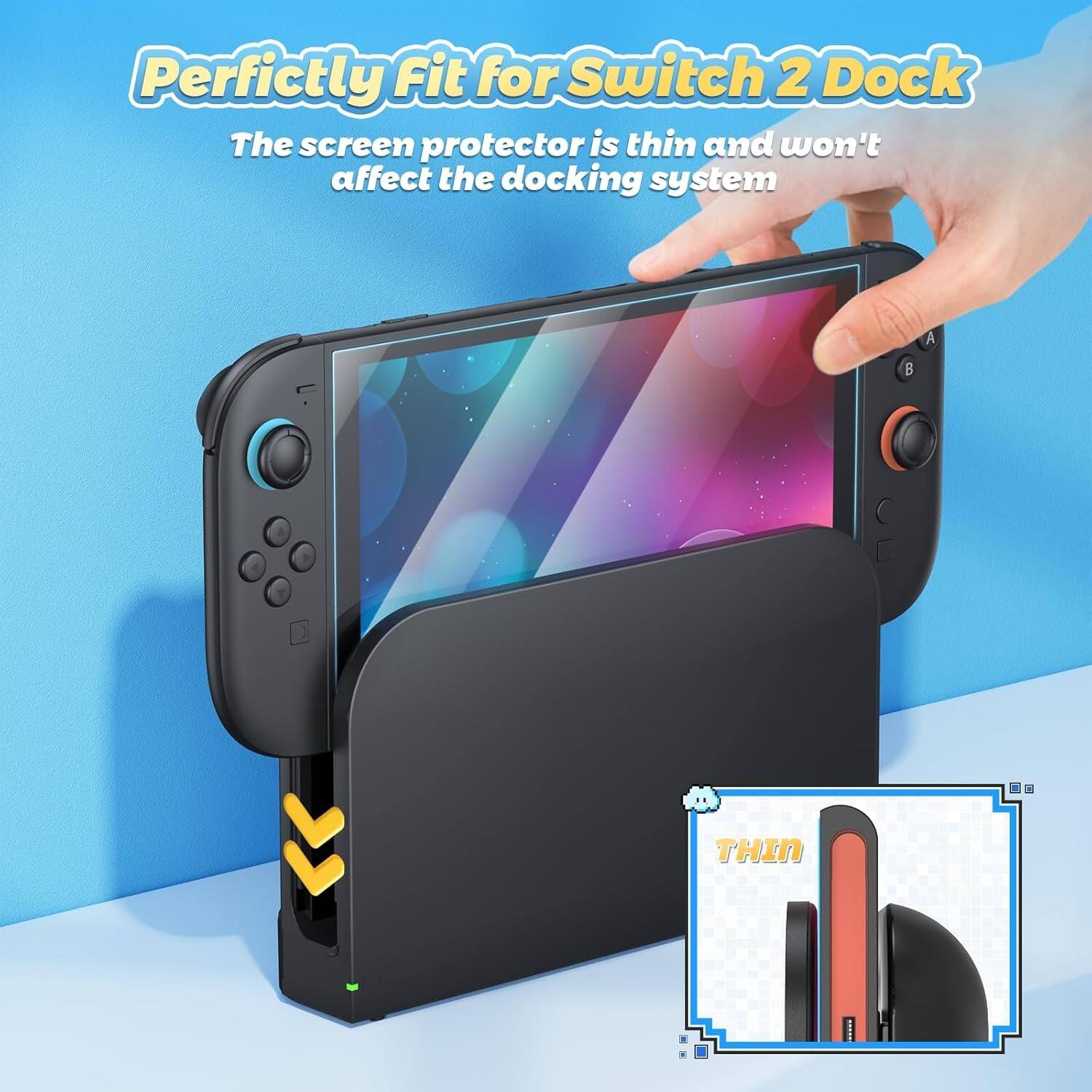 PARKER SLATER 3 Pack Screen Protector for Nintendo Switch 2 2025, 9H ...