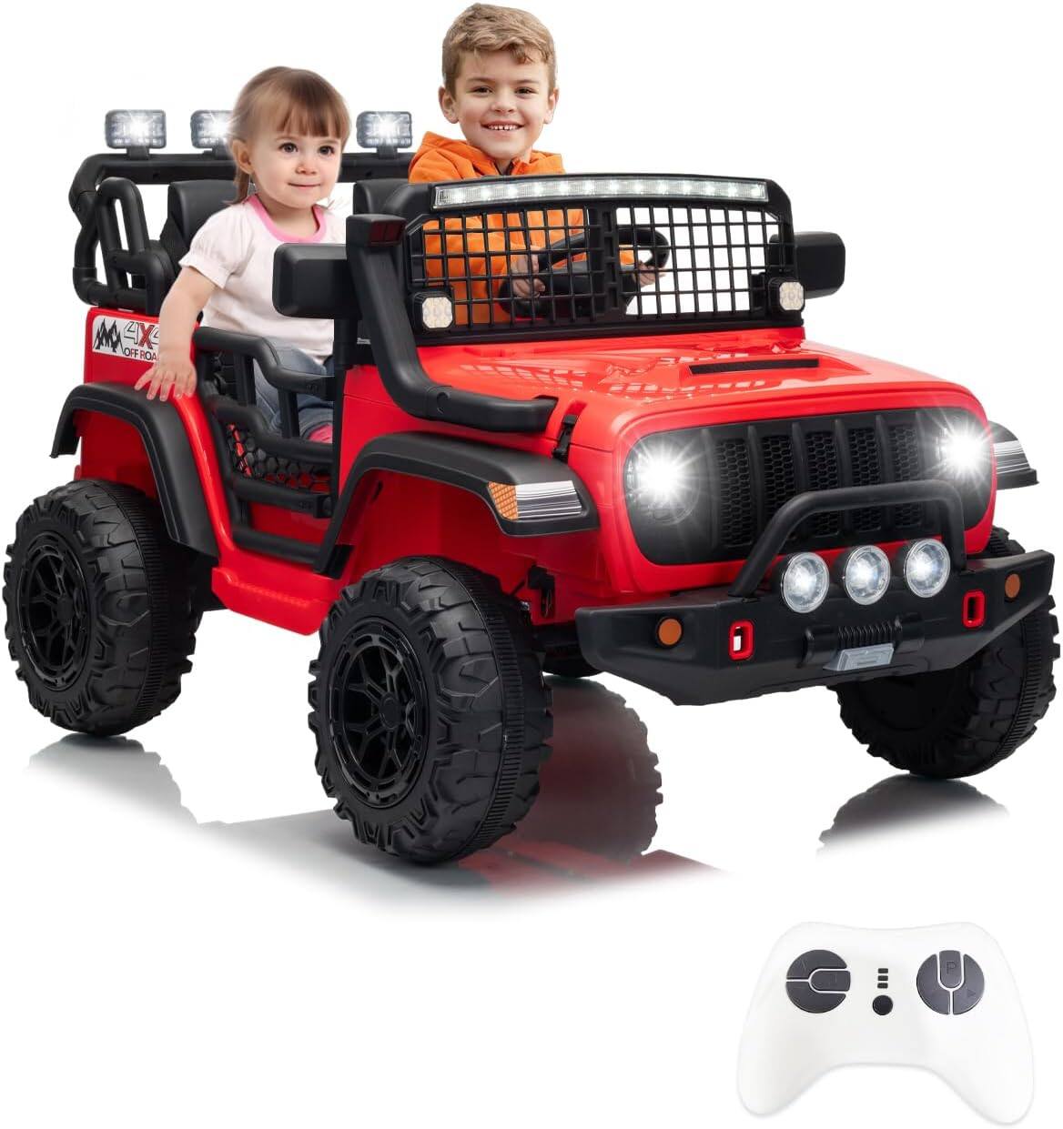Homhougo 24V 2 Seater Kids Ride On Car with Remote Control, Wide Seat ...