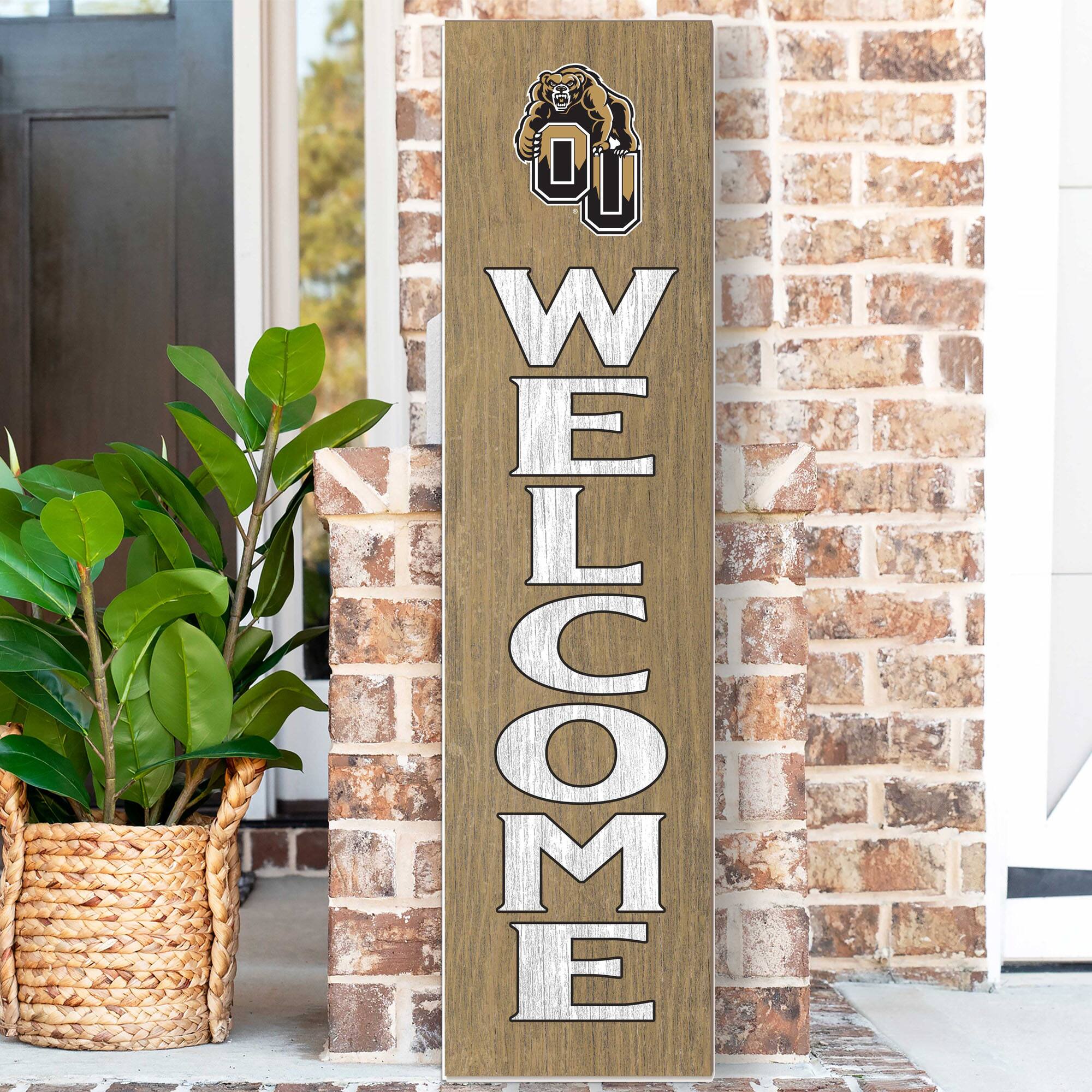 Jardine Oakland Golden Grizzlies 12'' x 48'' Outdoor Leaner Welcome ...