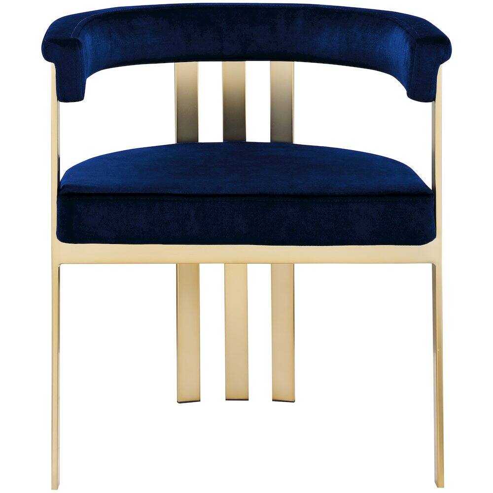 Meridian Furniture Marcello Navy Velvet Dining Chair, Set of 2 Blue ...