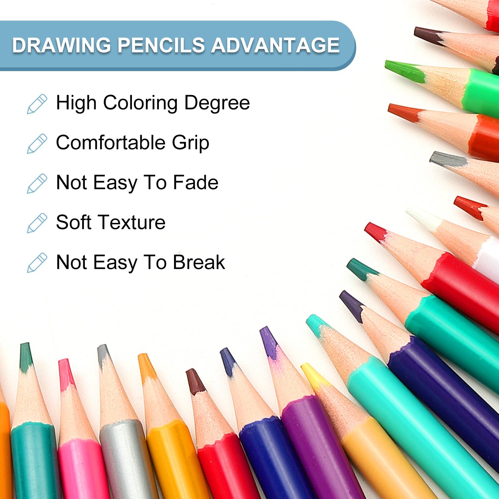 Unique Bargains Colored Pencils Set, 12pcs Oil Color Pencils Wooden ...